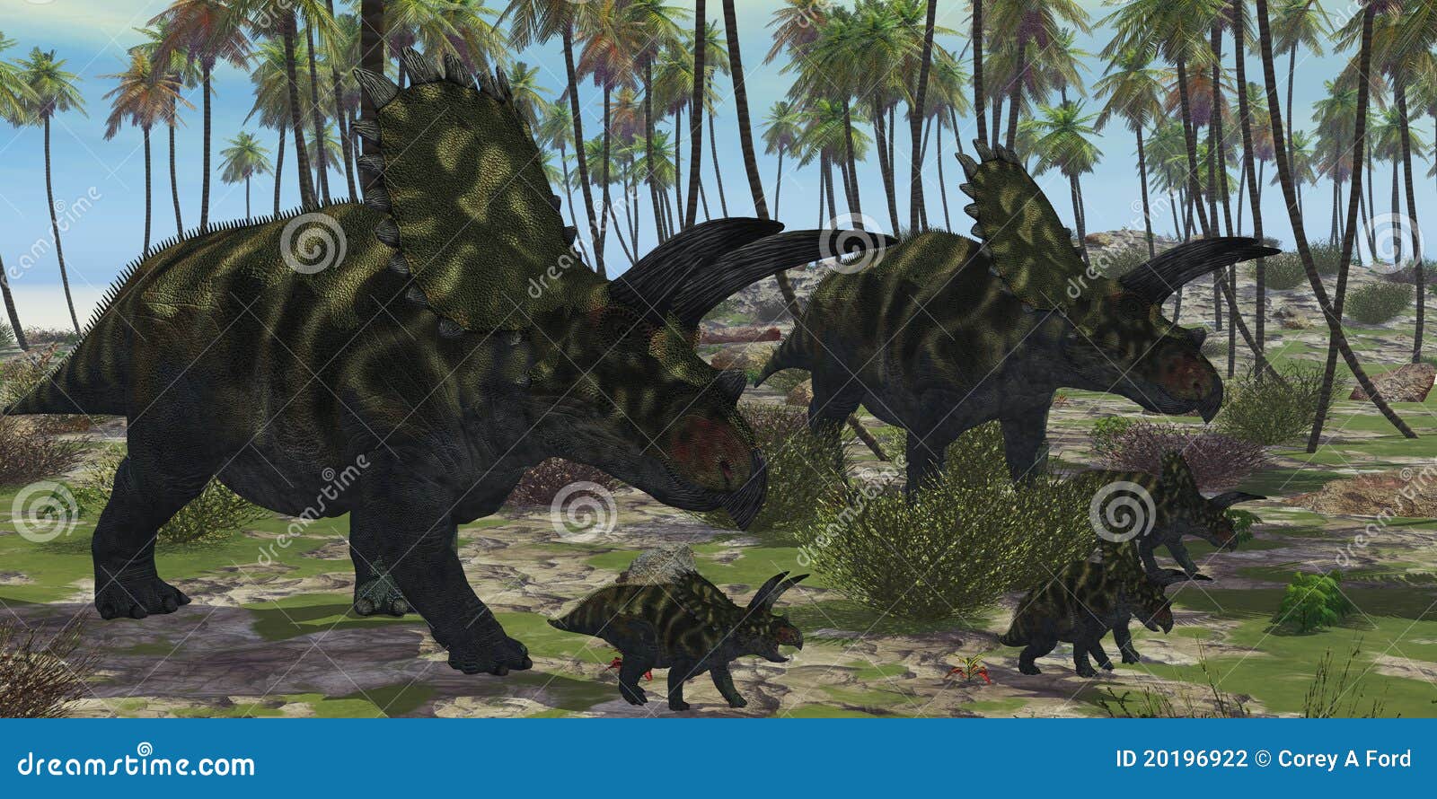 Coahuilaceratops Dinosaur stock illustration. Illustration of lizard ...