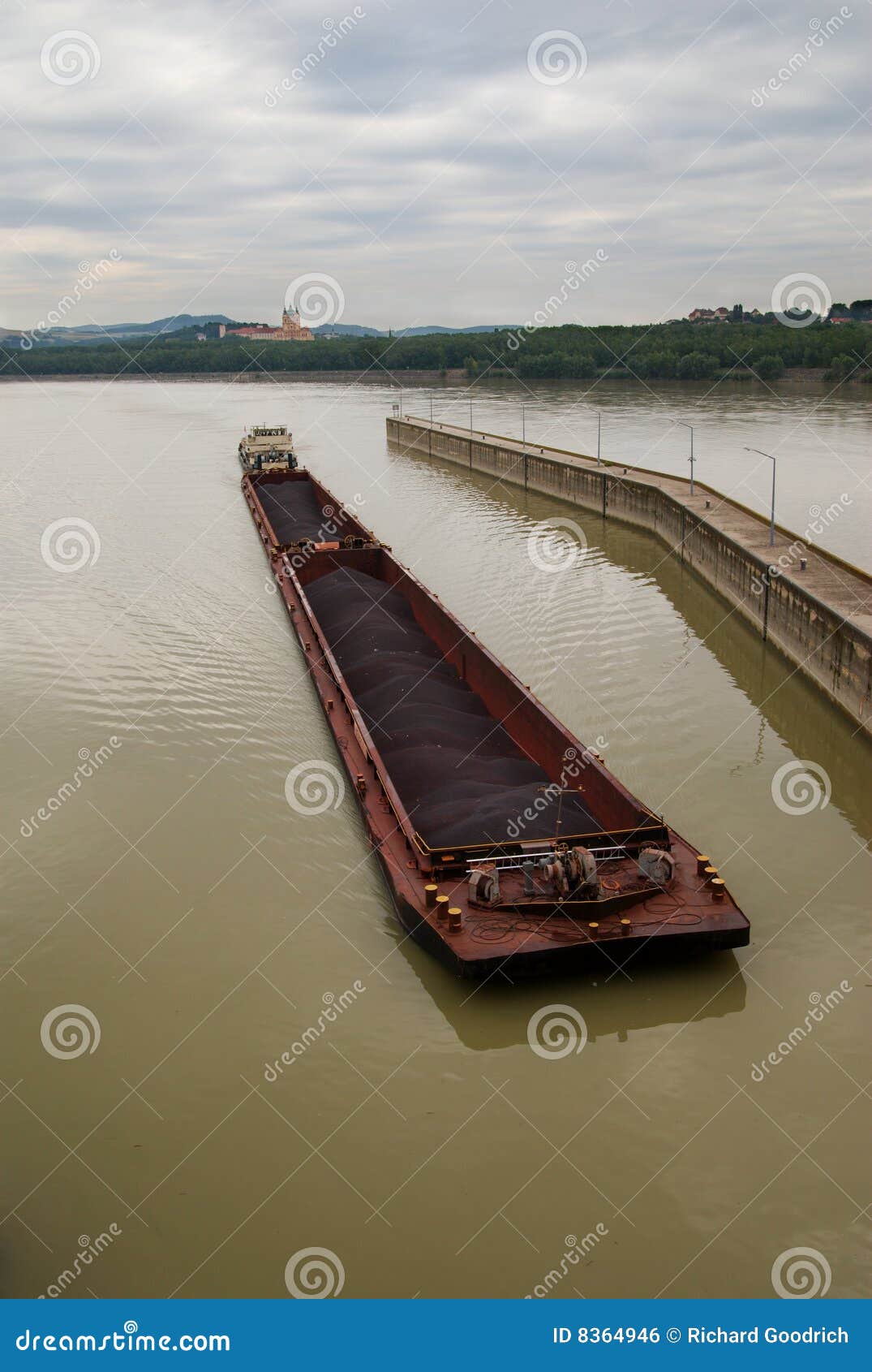 Coal Barge at Melk stock photo. Image of barge, boat, coal - 8364946