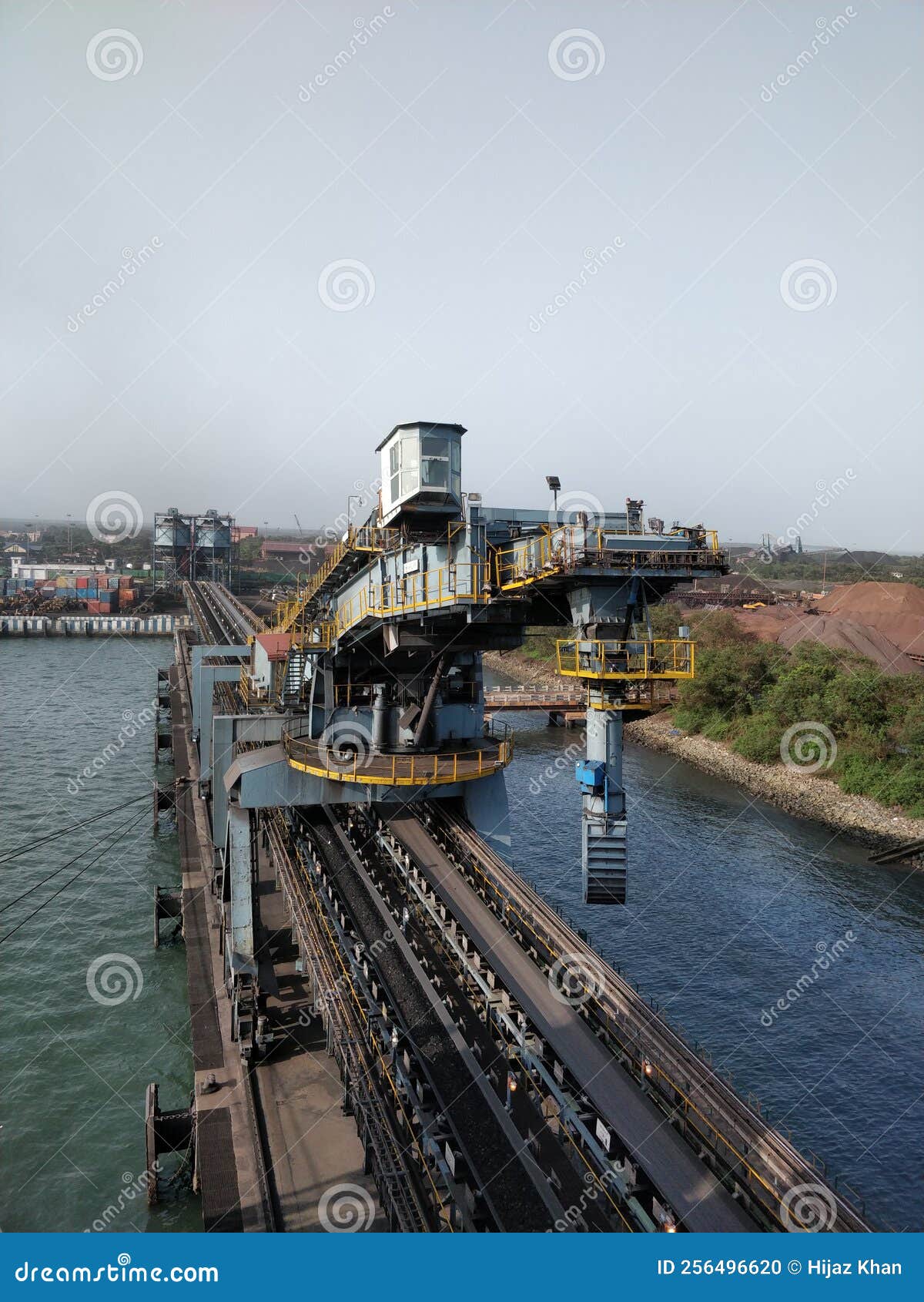 Coal cargo loading machine stock photo. Image of ship - 256496620