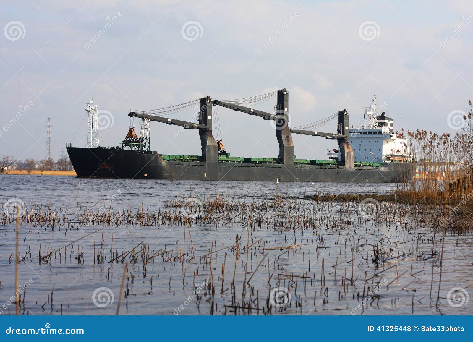 Coal cargo ship. stock photo. Image of business, hamburg - 41325448