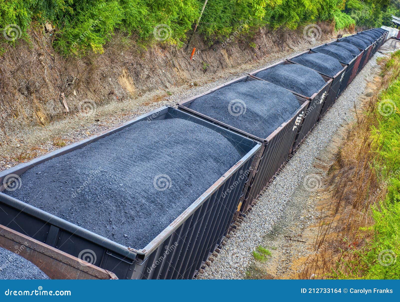 Long Freight Train Of Idler Flatcars Loaded With Intermodal 40-fts ...