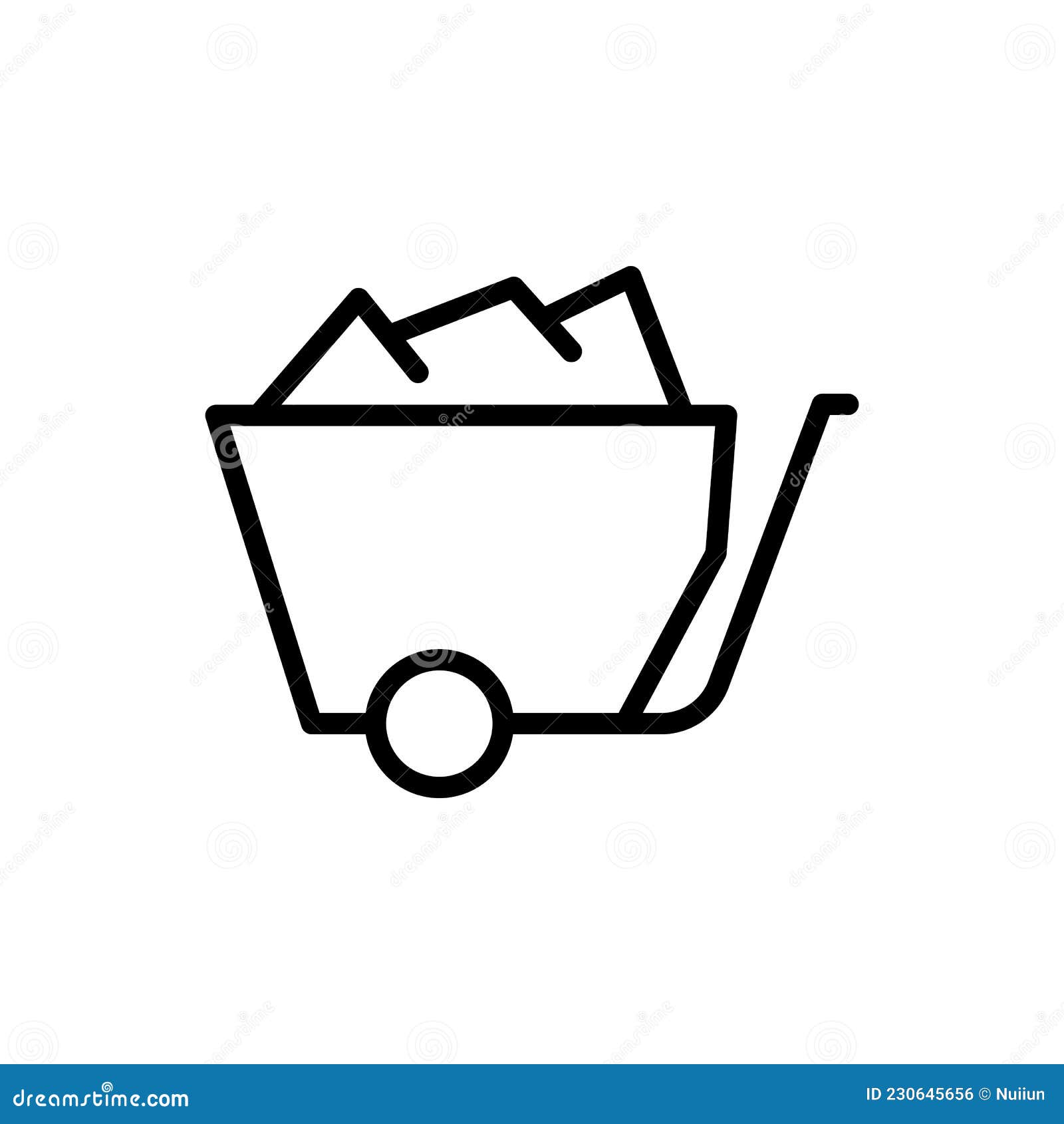 Coal Cart Icon Vector Illustration Stock Vector - Illustration of line ...