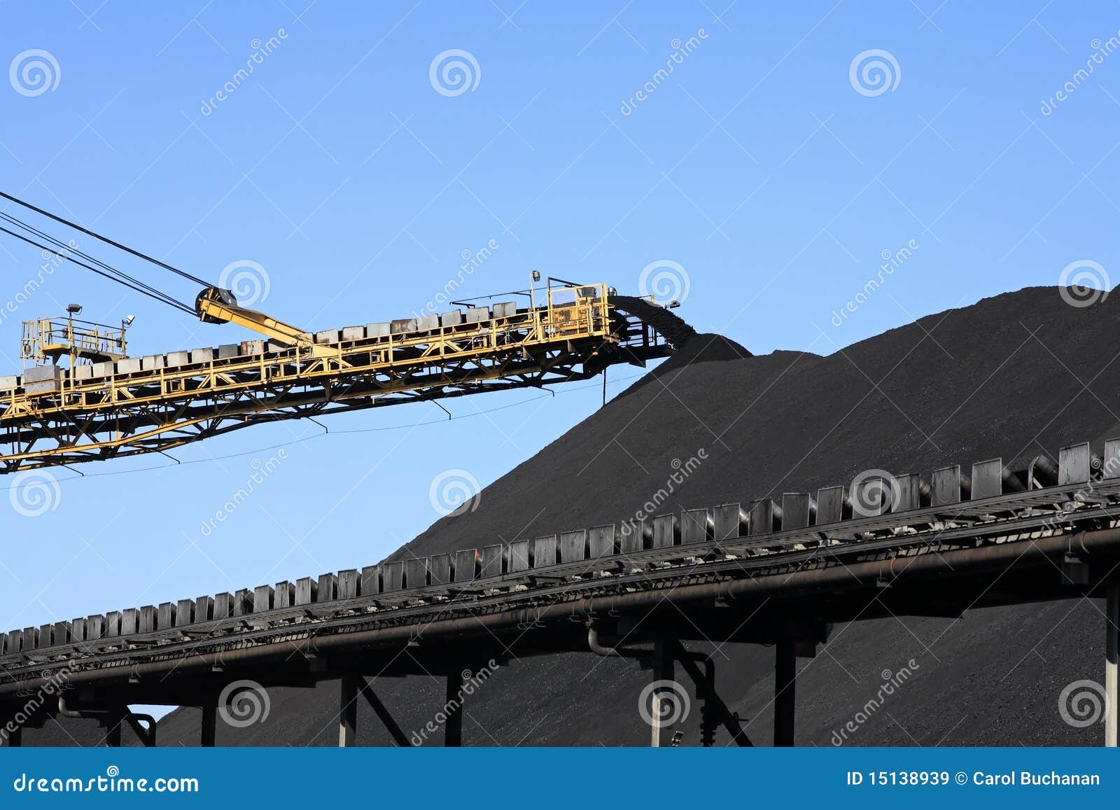 Coal Conveyor Belt stock image. Image of stockpile, coal - 15138939