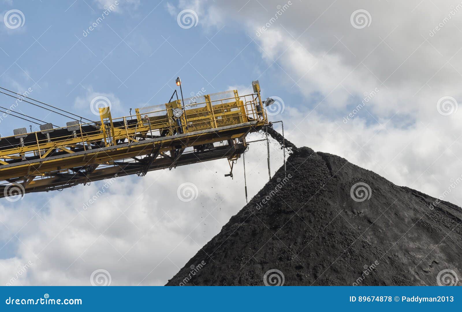 Coal Conveyor Machinery Stacking the Coal in Piles Stock Photo - Image ...