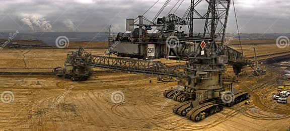 Coal digger stock photo. Image of dirt, browncoal, earthmover - 3670006