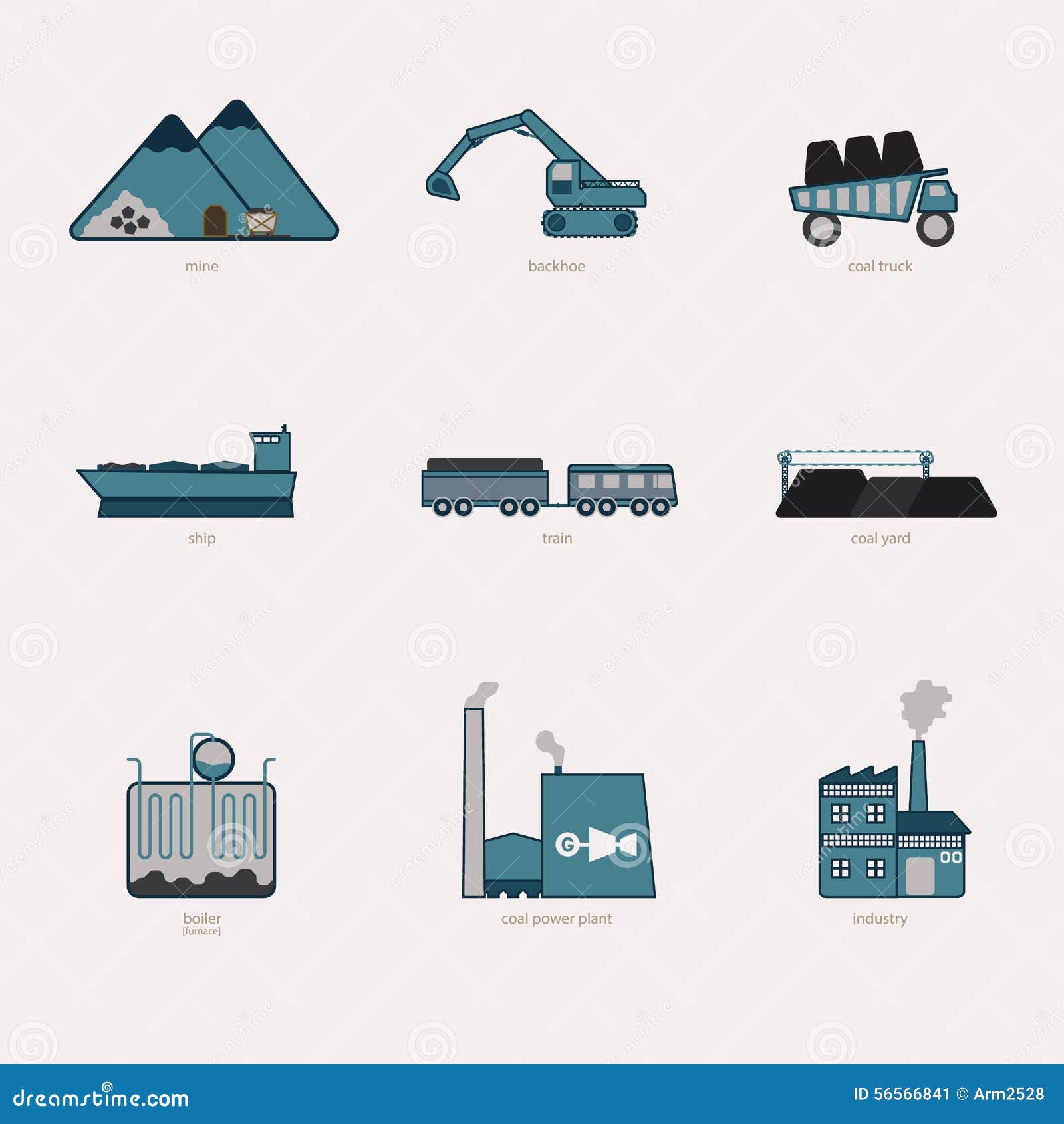 Coal energy stock vector. Illustration of electricity - 56566841