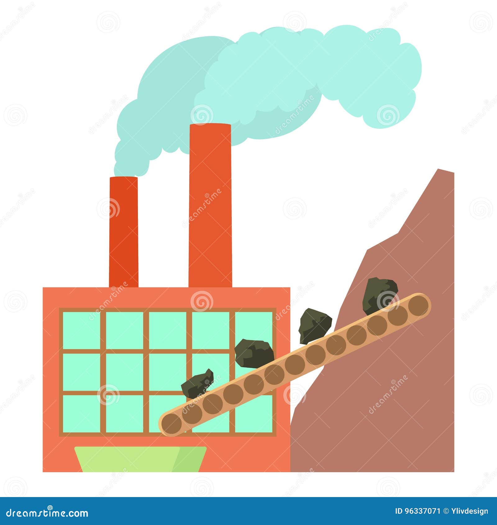 Coal Factory Icon, Cartoon Style Stock Vector - Illustration of factory ...
