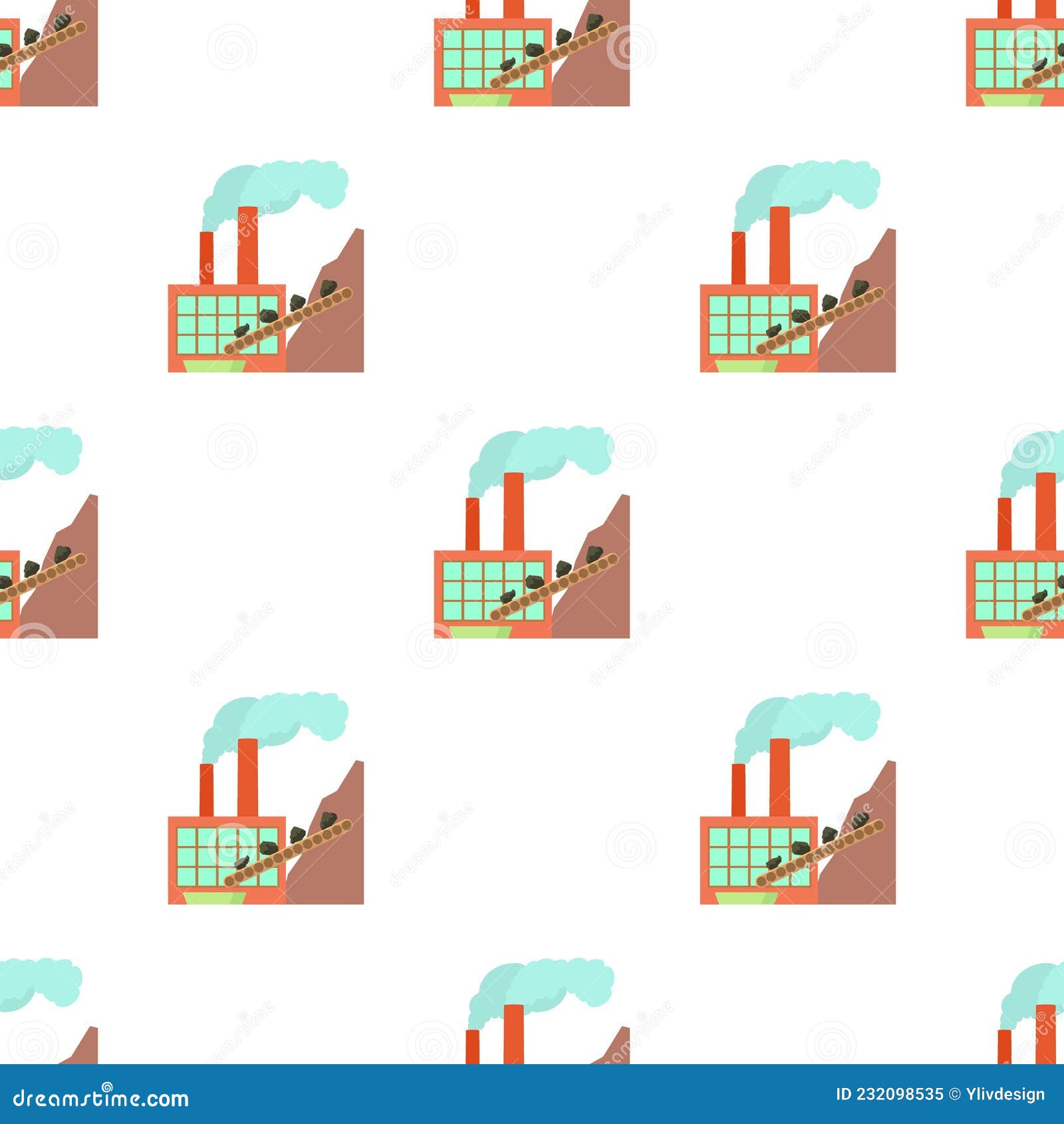 Coal Factory Pattern Seamless Vector Stock Vector - Illustration of ...