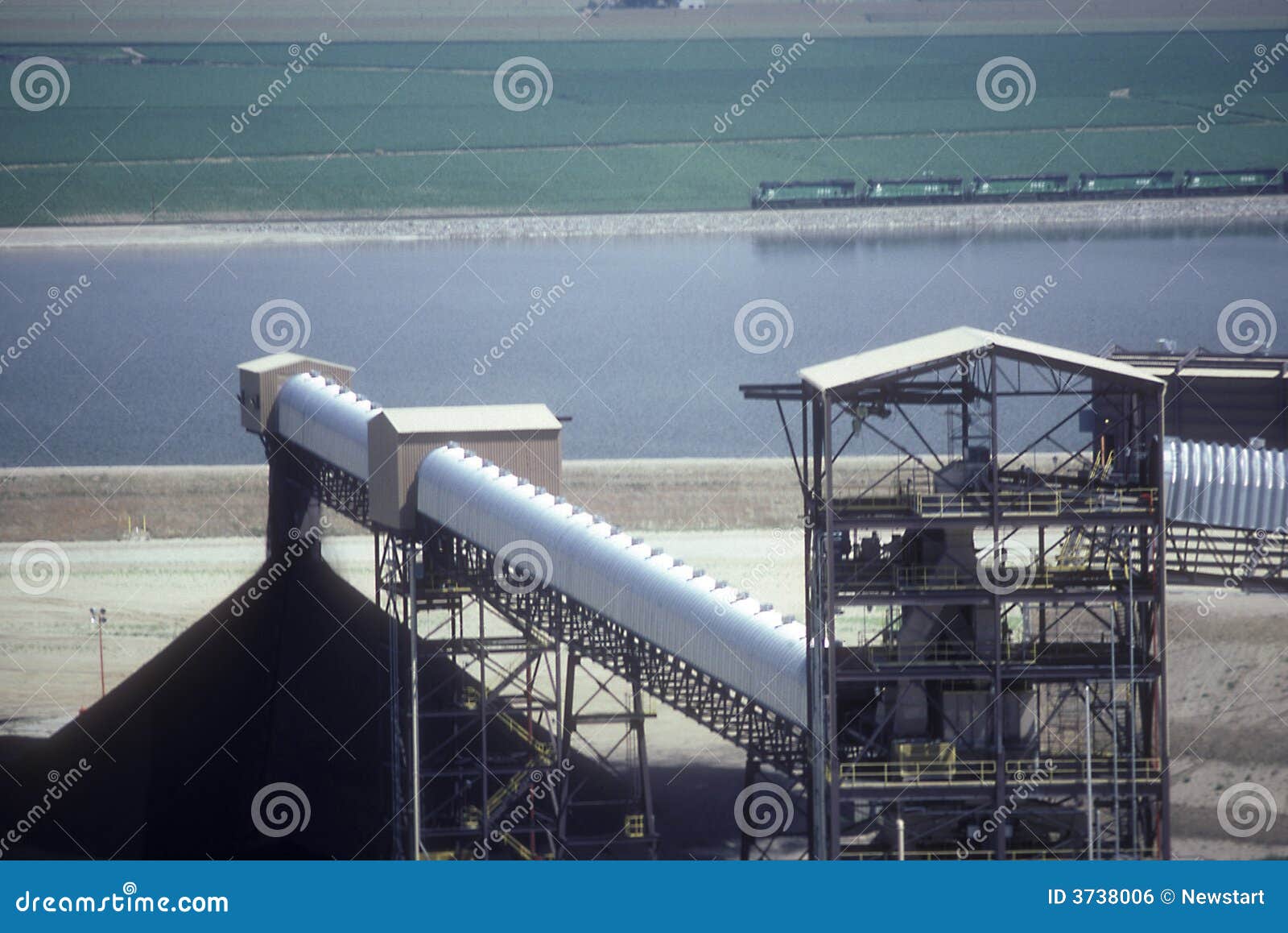 Coal Field with Conveyor Belt Stock Photo - Image of industrial ...