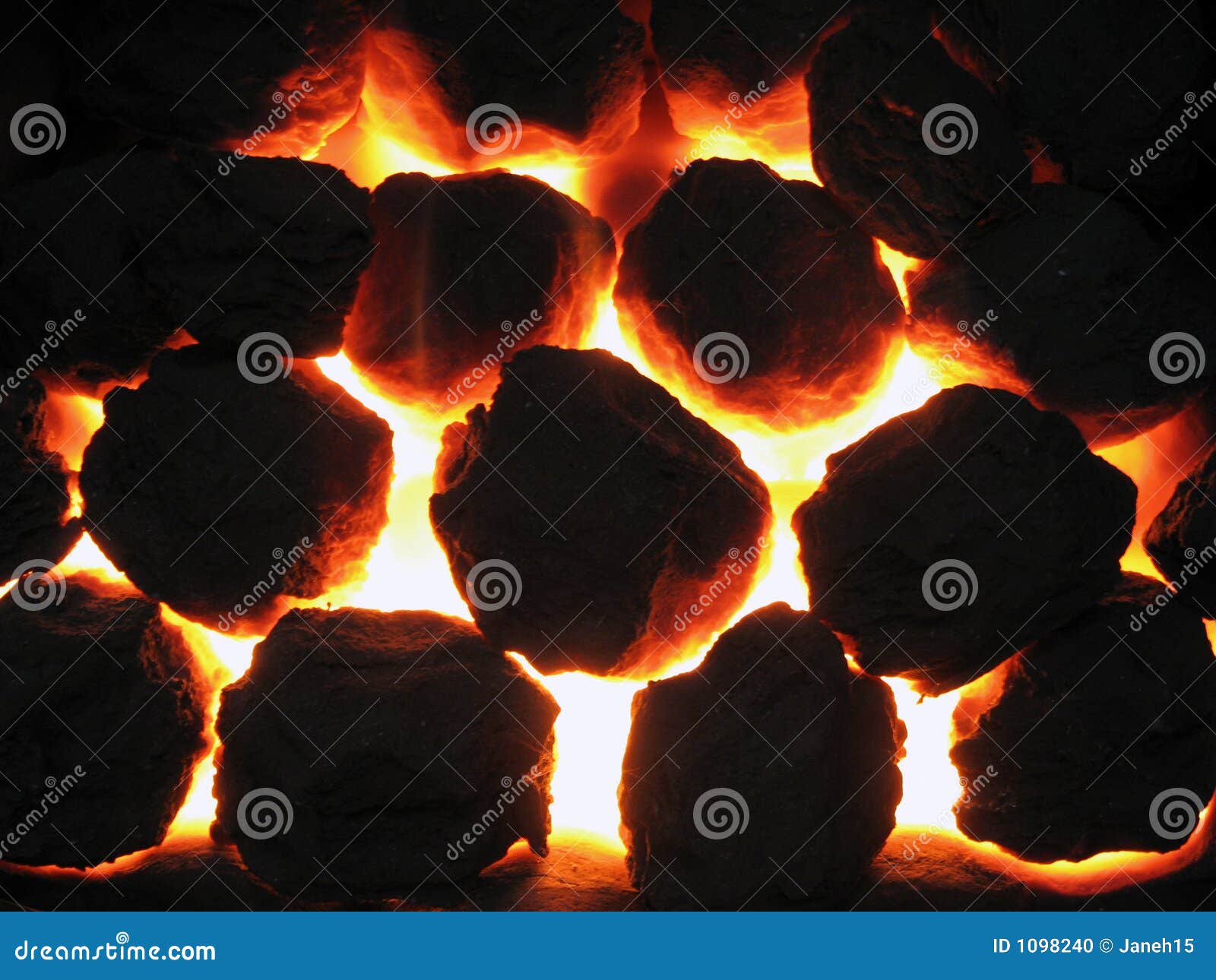 Coal fire stock illustration. Illustration of coal, colorful - 1098240