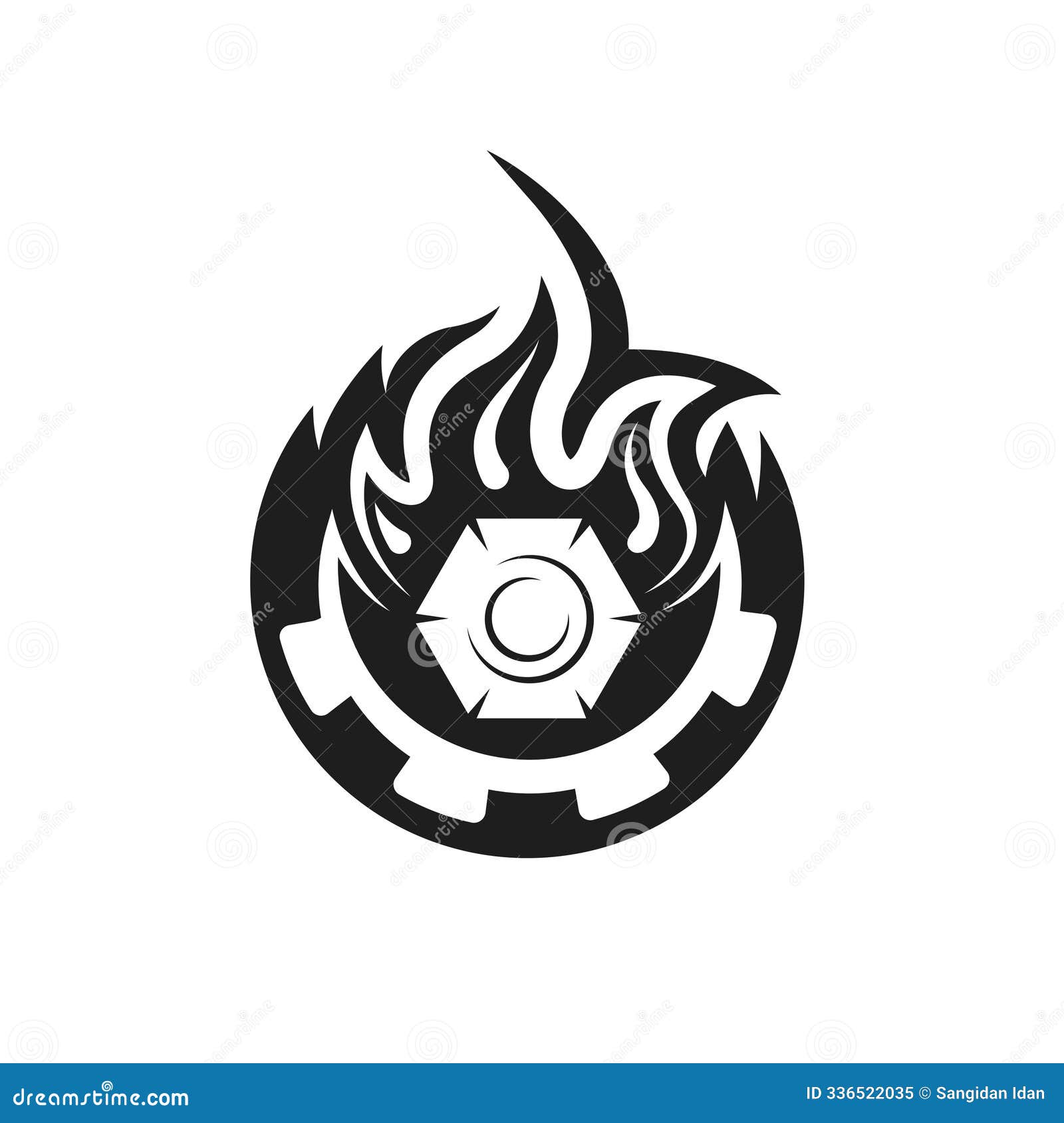 Coal Fire Logo Icon Vector Concept Design Template Stock Illustration ...