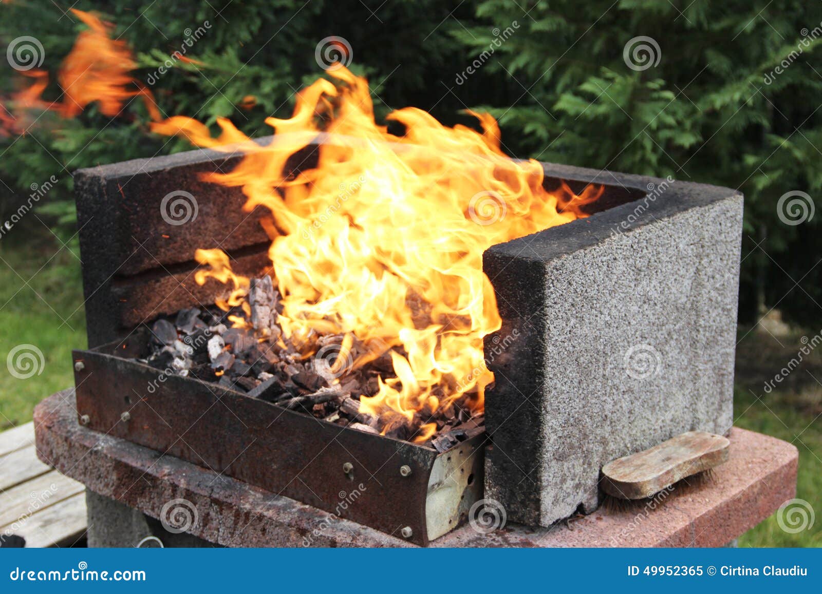 Coal on fire stock image. Image of fireplace, coal, exterior - 49952365