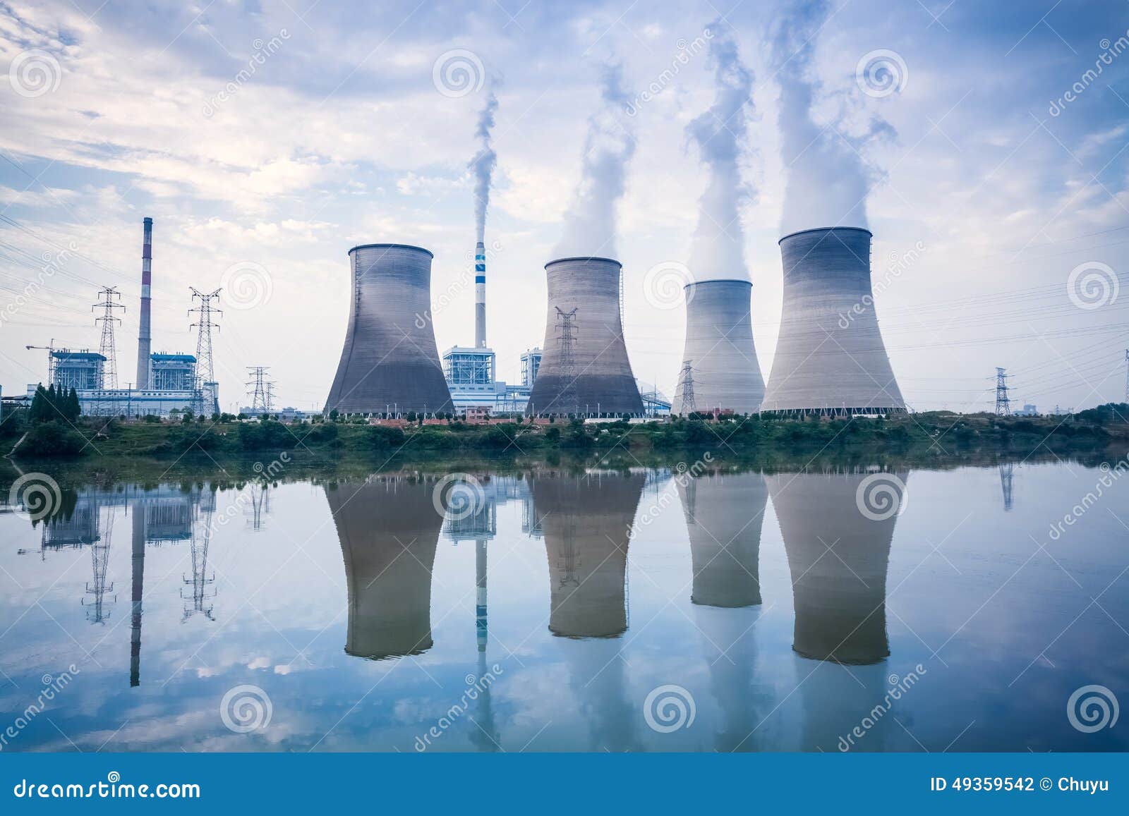 Coal-fired power plant stock photo. Image of electric - 49359542