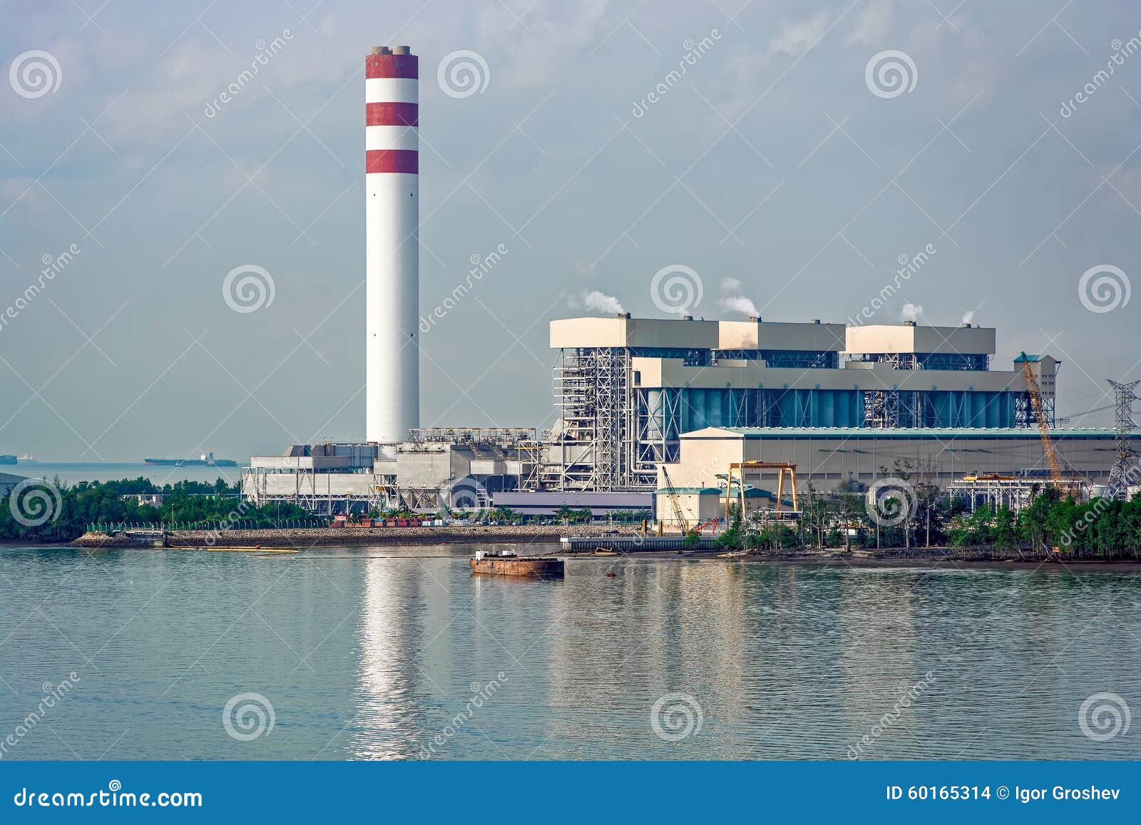 Coal-fired power station stock photo. Image of machinery - 60165314