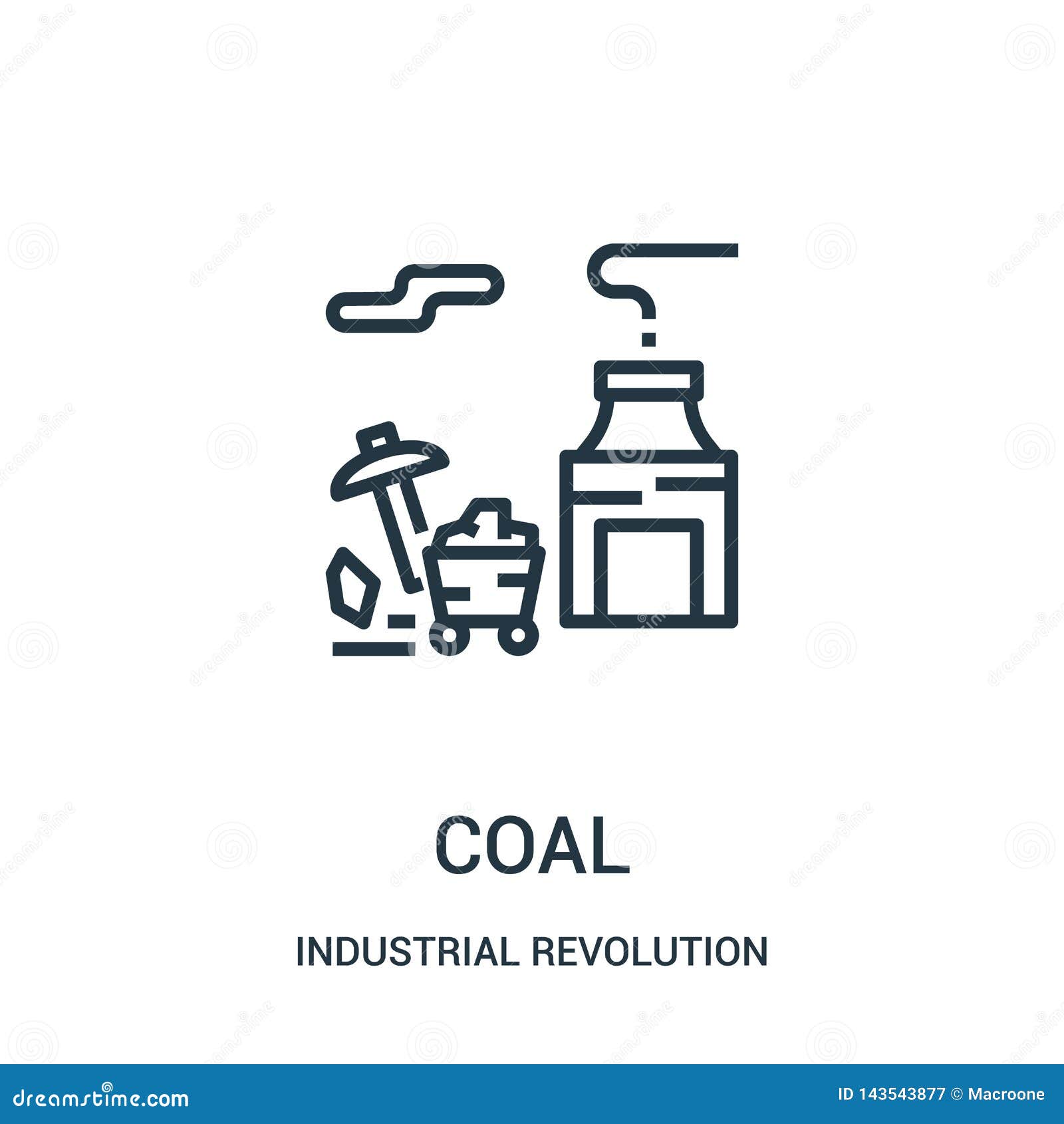 Coal Icon Vector from Industrial Revolution Collection. Thin Line Coal ...
