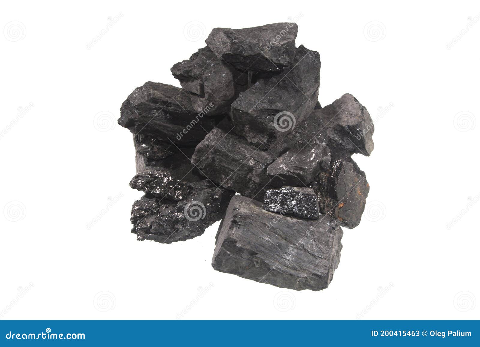 Coal Isolated on White Background Stock Image - Image of carbon ...