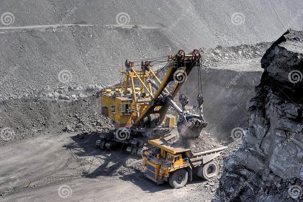 Coal loading. stock photo. Image of digger, loading, environmental ...
