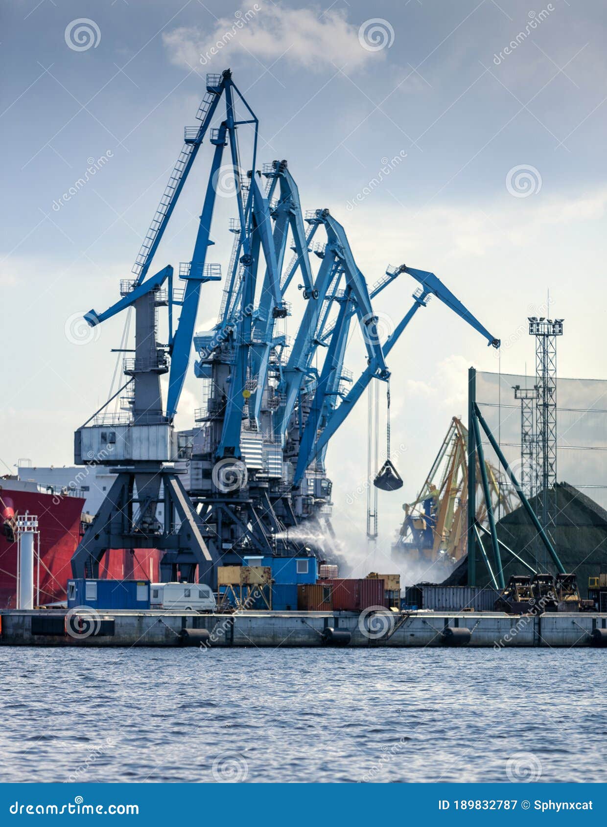 Coal Loading at a Bunker Ship in Port Stock Image - Image of pier ...