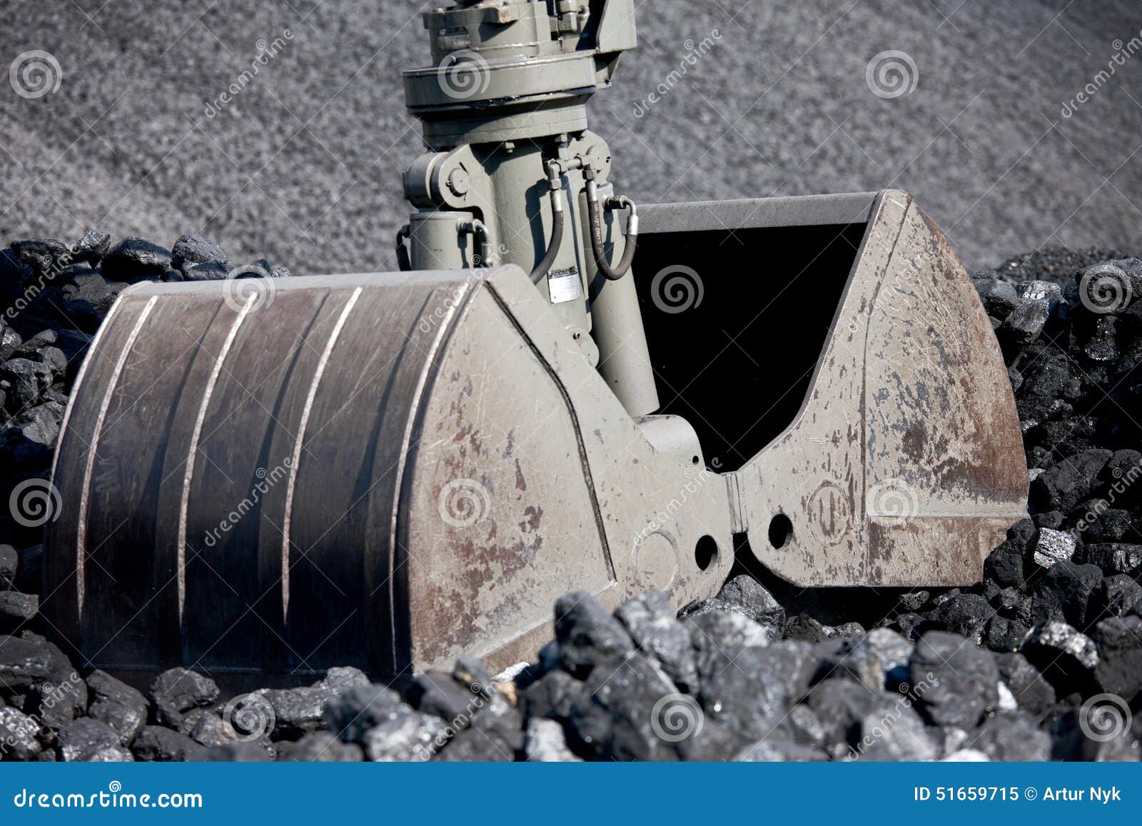Coal Loading Excavator, Heaps of Coal Stock Image - Image of mining ...
