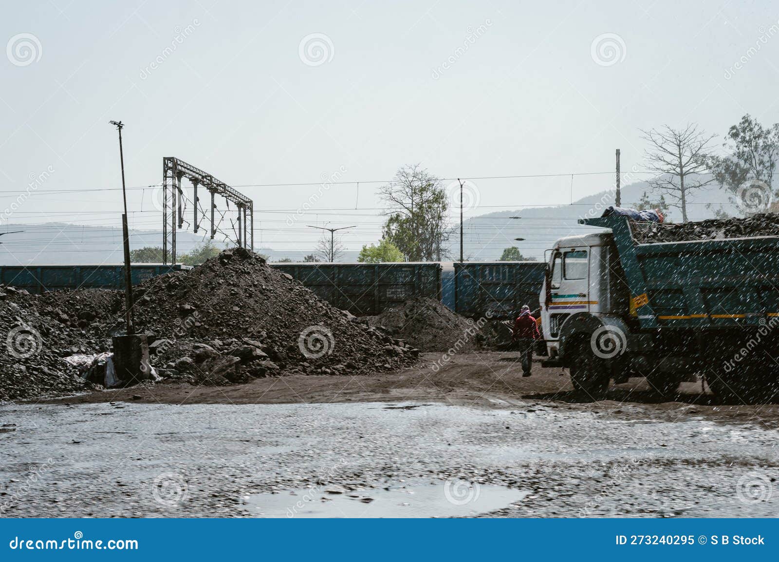Coal Loading On A Commercial Marine Vessel. Aerial View Editorial Image ...
