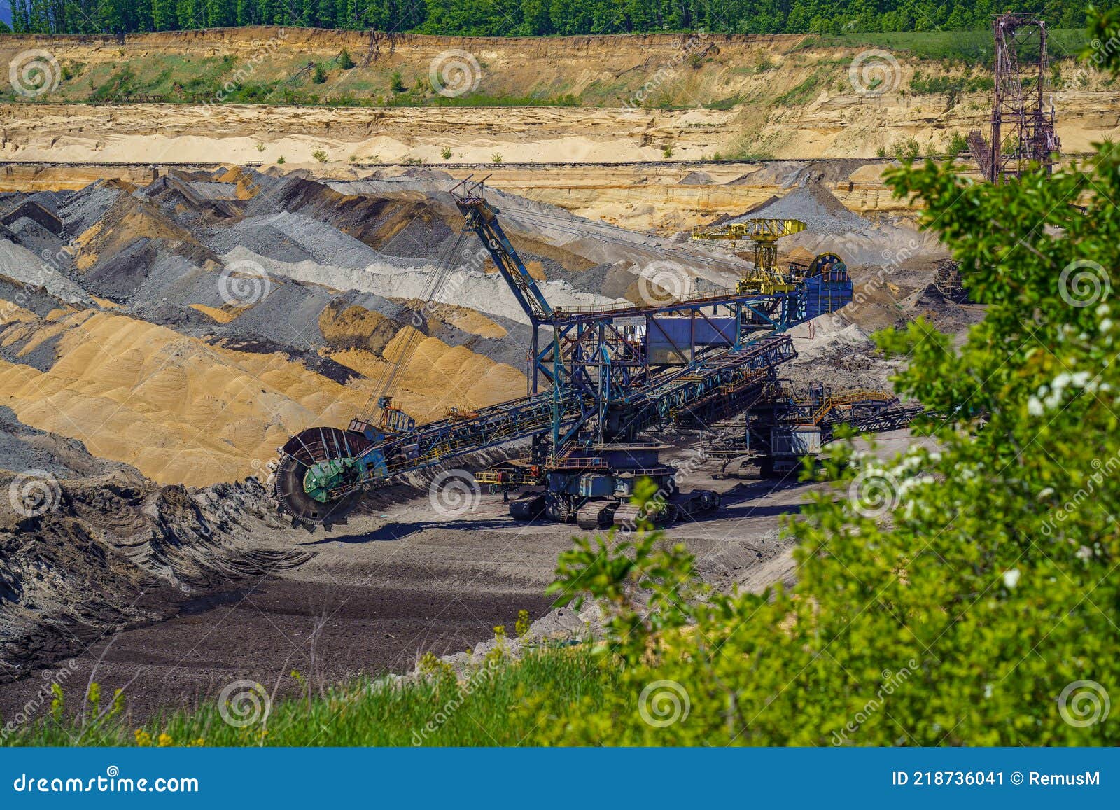 Coal Mill in Action on a Depth of Six Layers. Stock Image - Image of ...