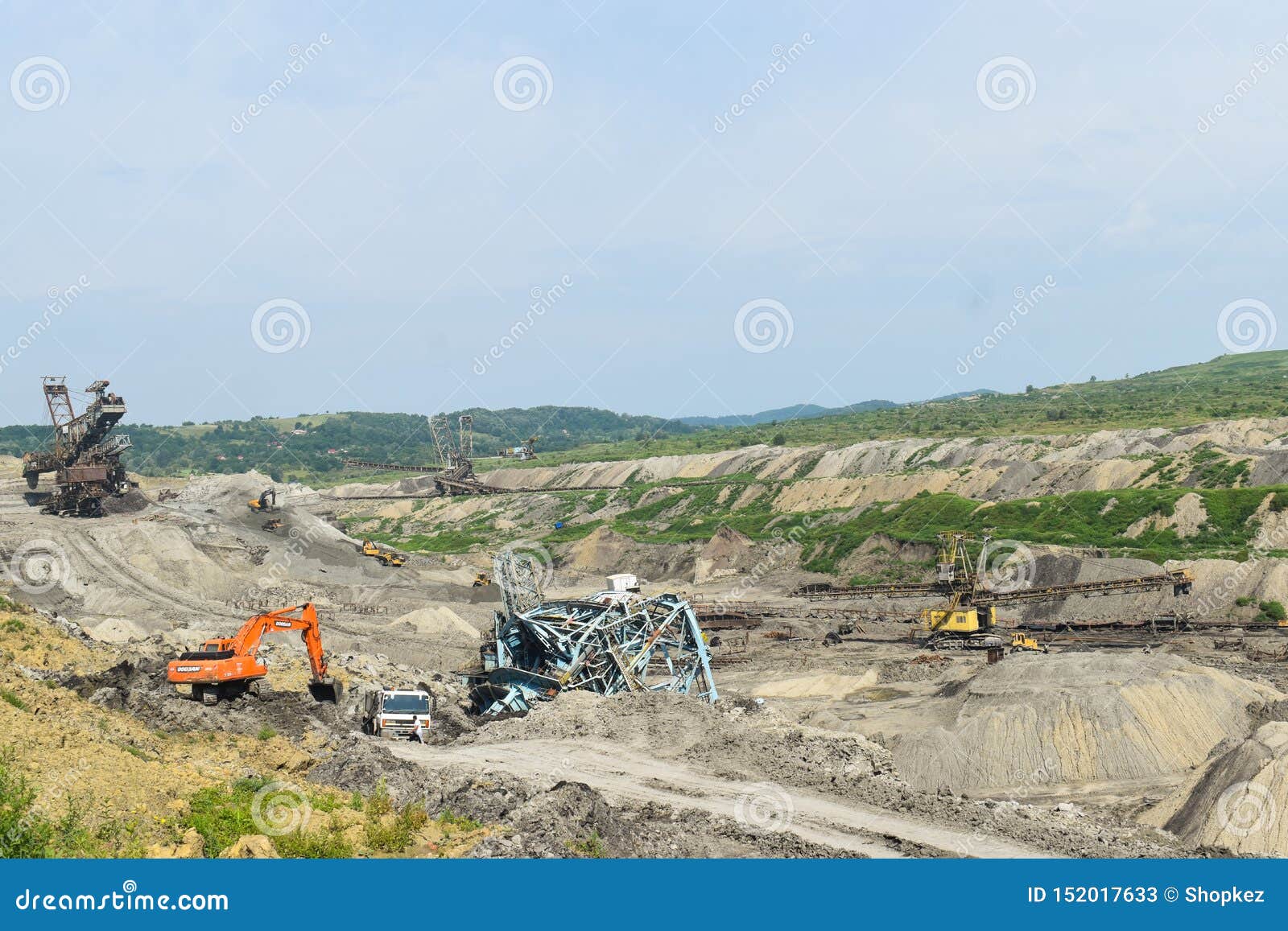 Coal Mine Accident With A Heavy Extraction Machine Inside The Coal ...
