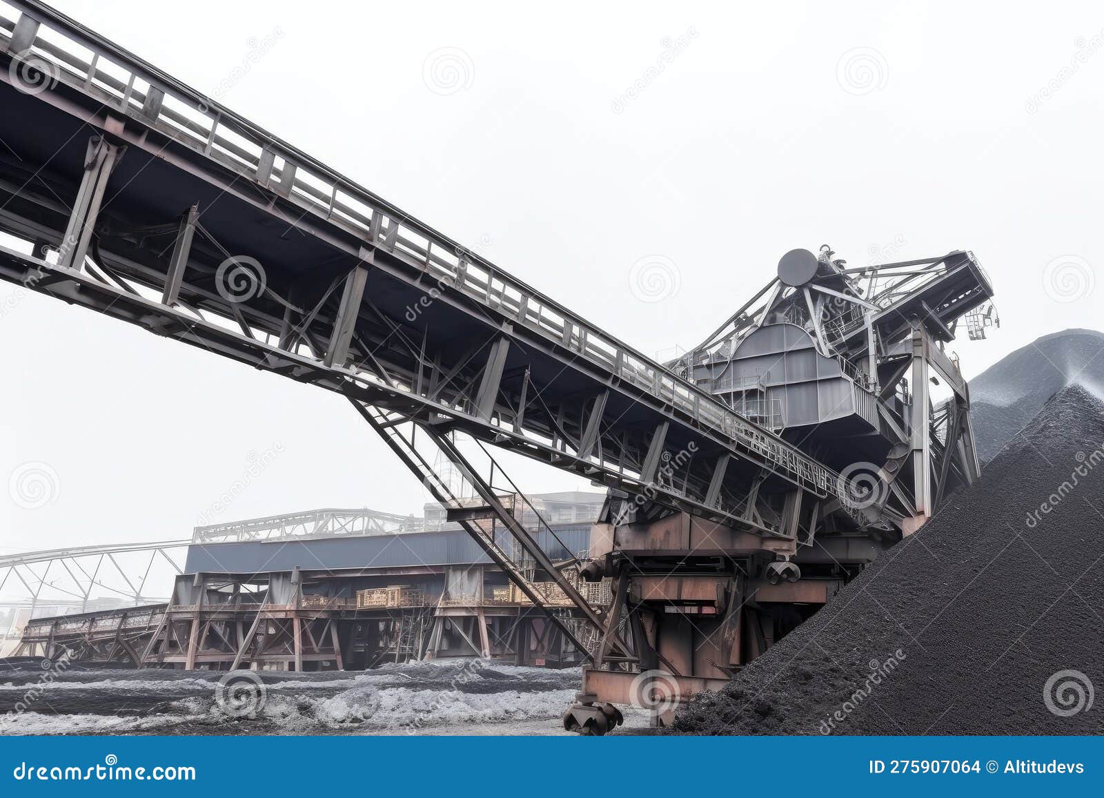 Coal Mine with Conveyor System Transporting Coal To Surface Stock ...