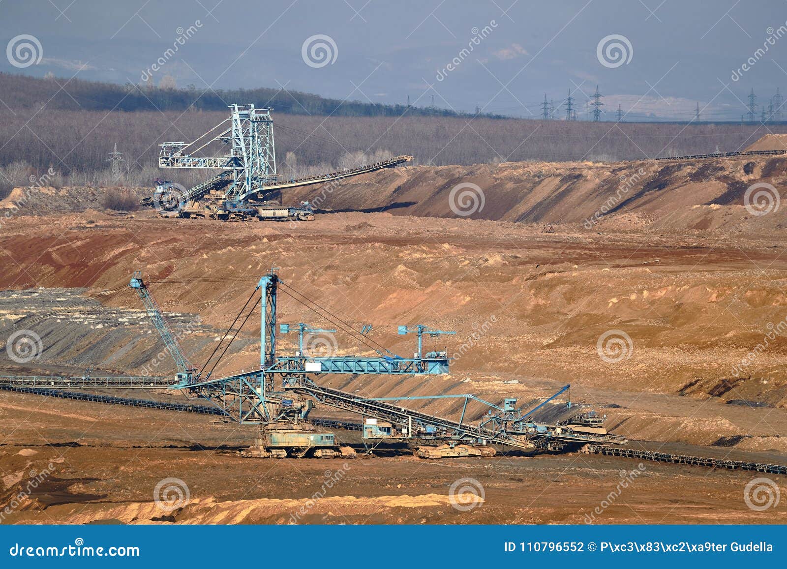 Coal Mine Excavation stock photo. Image of machines - 110796552