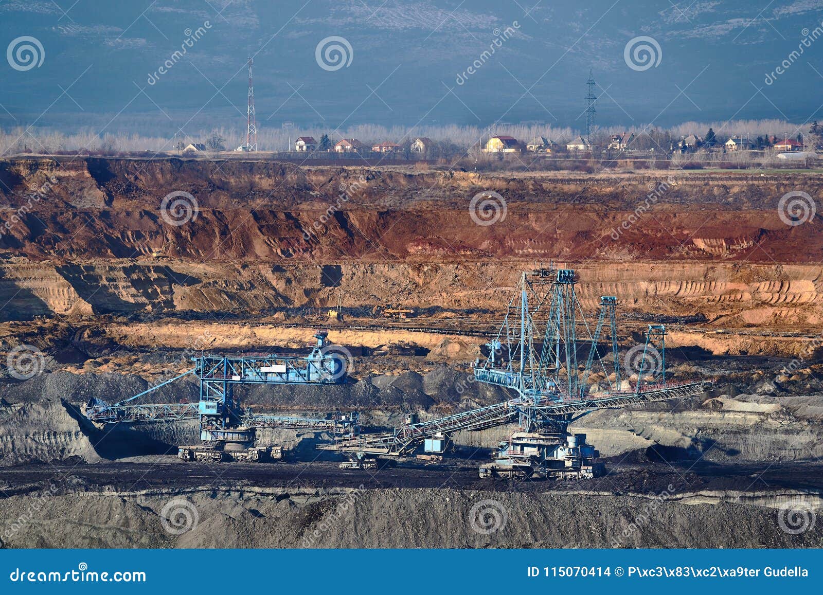 Coal Mine Excavation stock photo. Image of equipment - 115070414