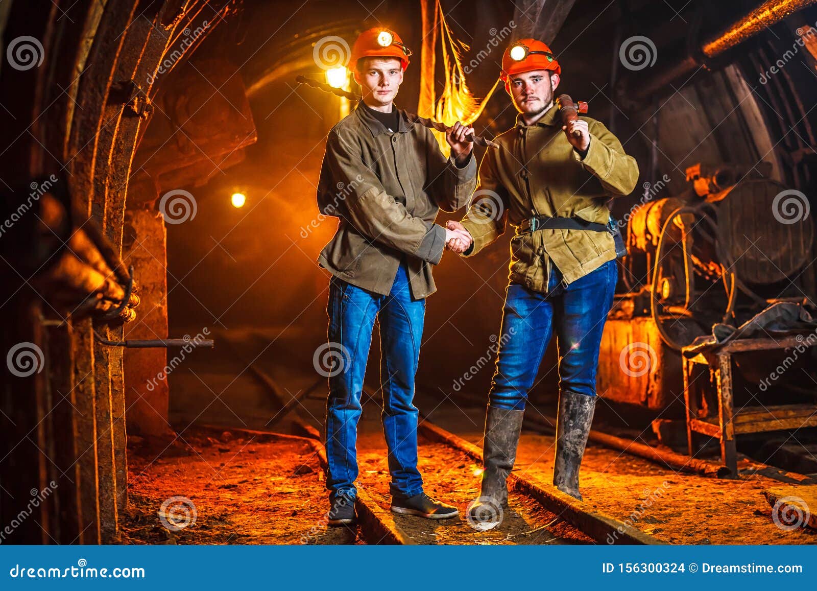 Coal Mine Excursion. Tired Workers in a Coal Mine. Hard Work in a Coal ...