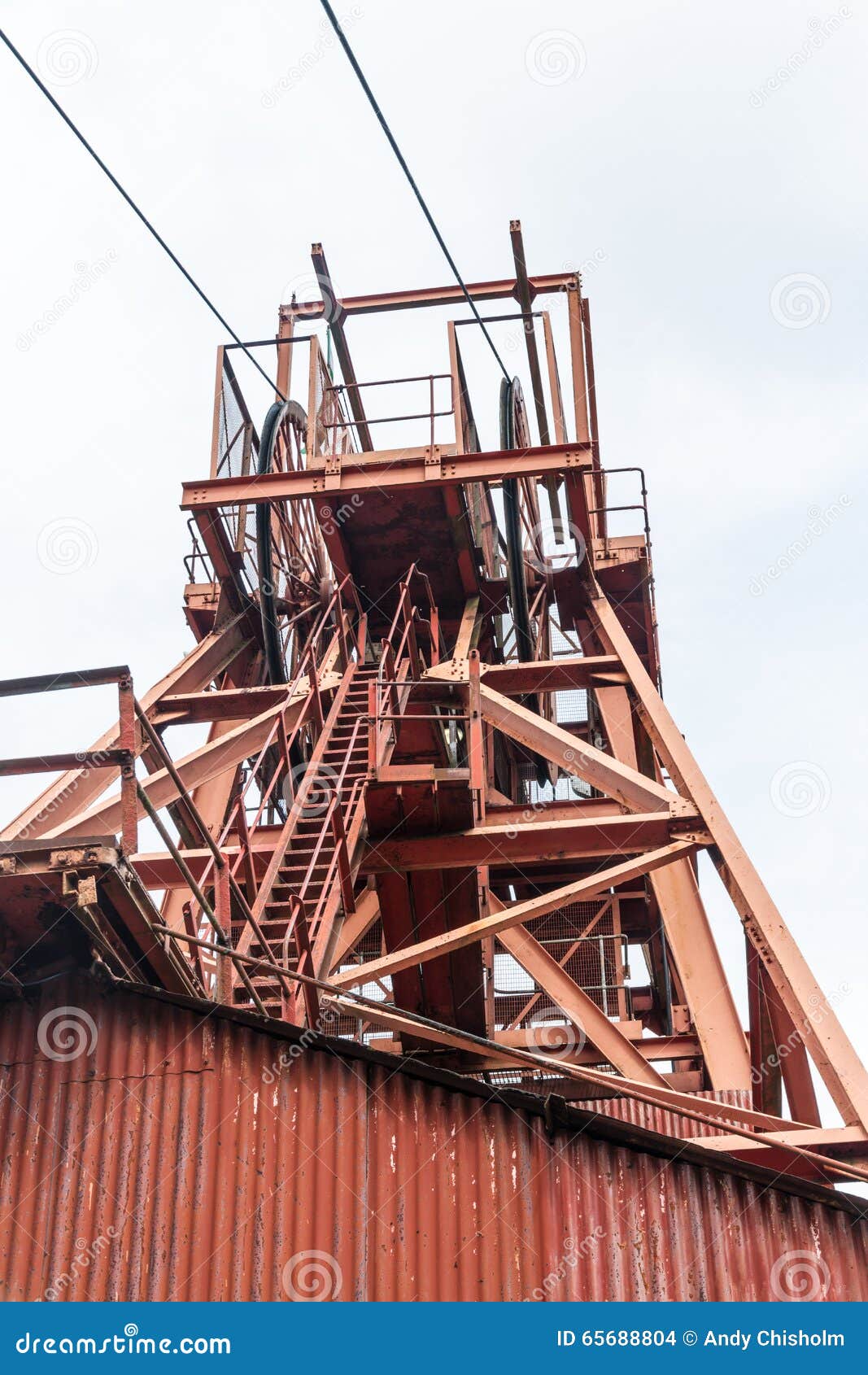 Coal mine head gear stock photo. Image of nostalgia, restored - 65688804