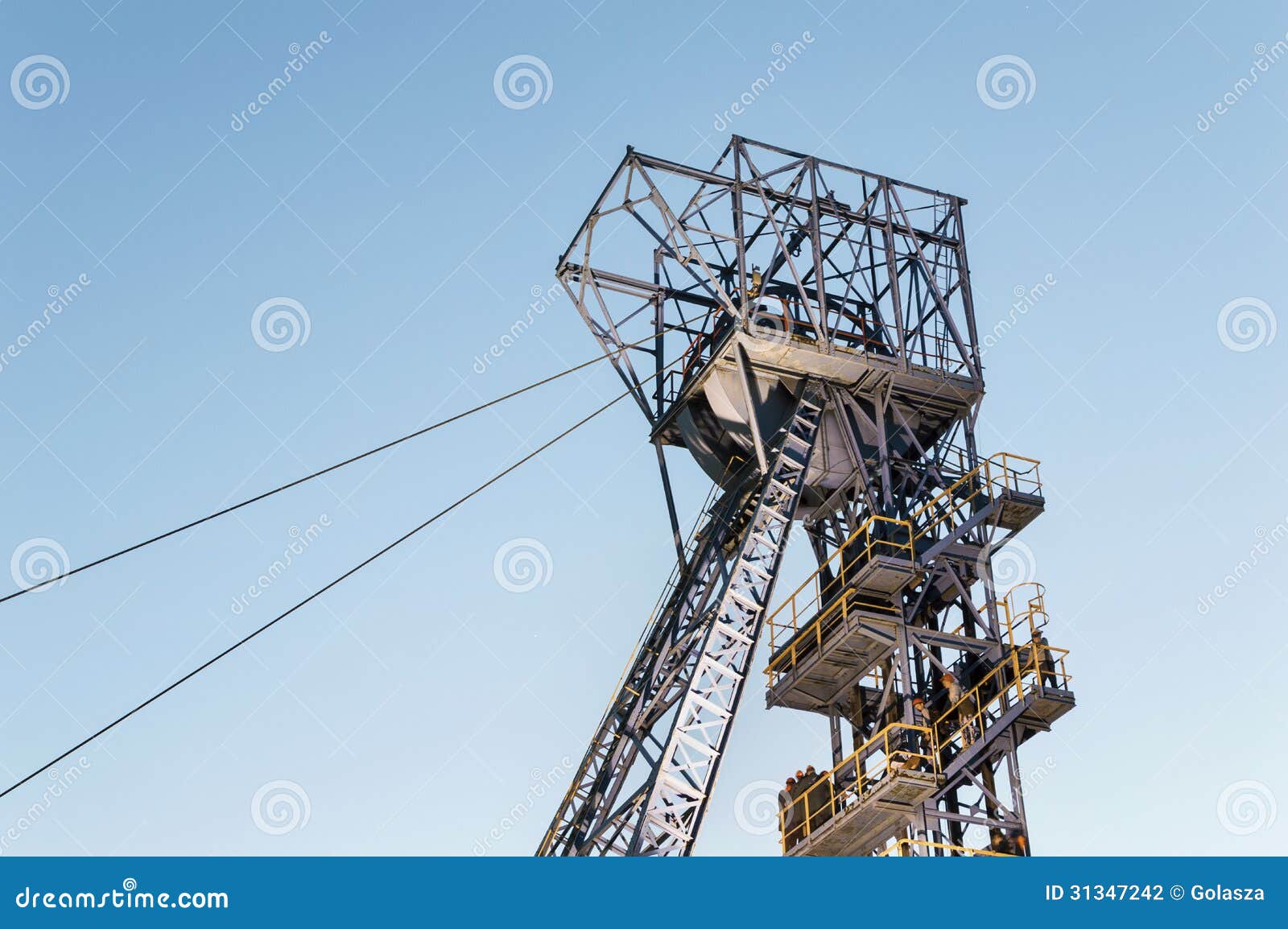 Coal mine head gear stock photo. Image of equipment, poland - 31347242