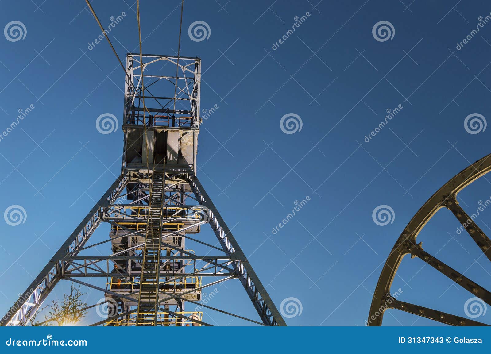 Coal mine head gear stock image. Image of place, twilight - 31347343