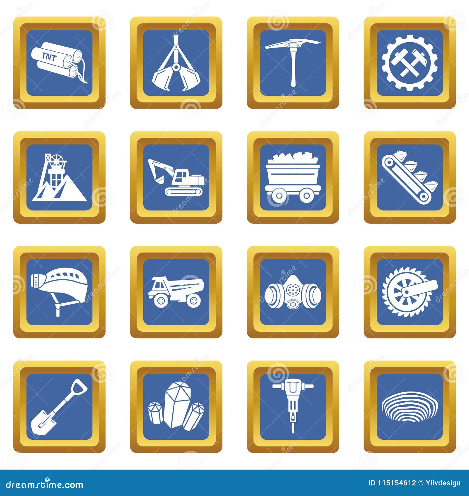 Mine Set Icons In Cartoon Style. Big Collection Of Mine Vector ...