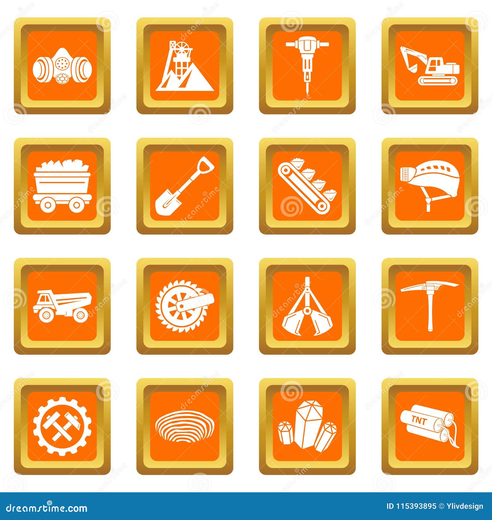 Mine Set Icons In Cartoon Style. Big Collection Of Mine Vector ...