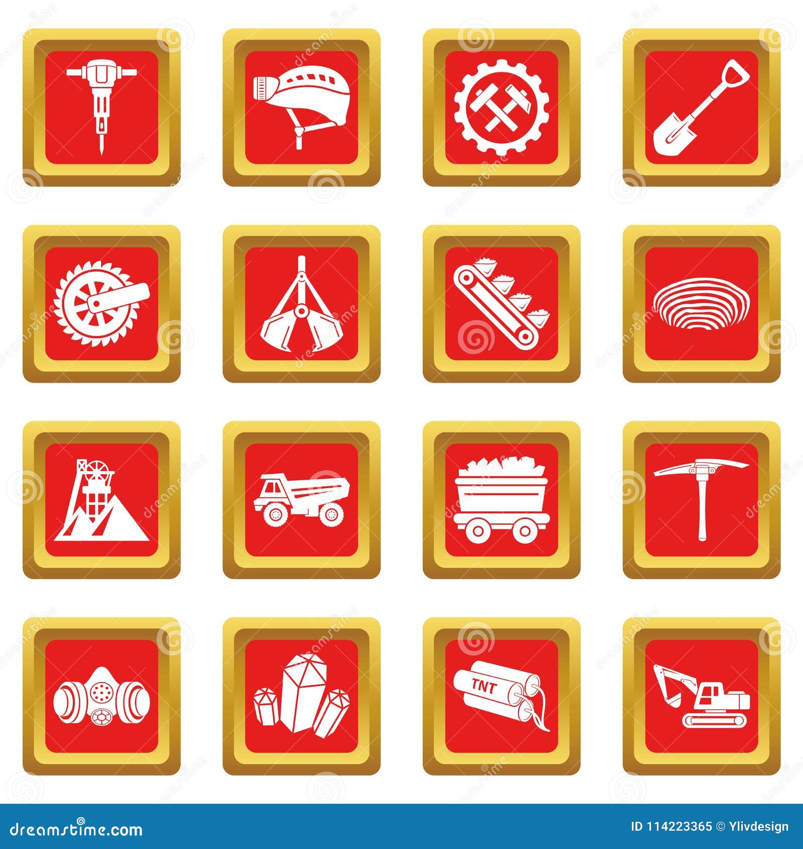 Mine Set Icons In Cartoon Style. Big Collection Of Mine Vector ...