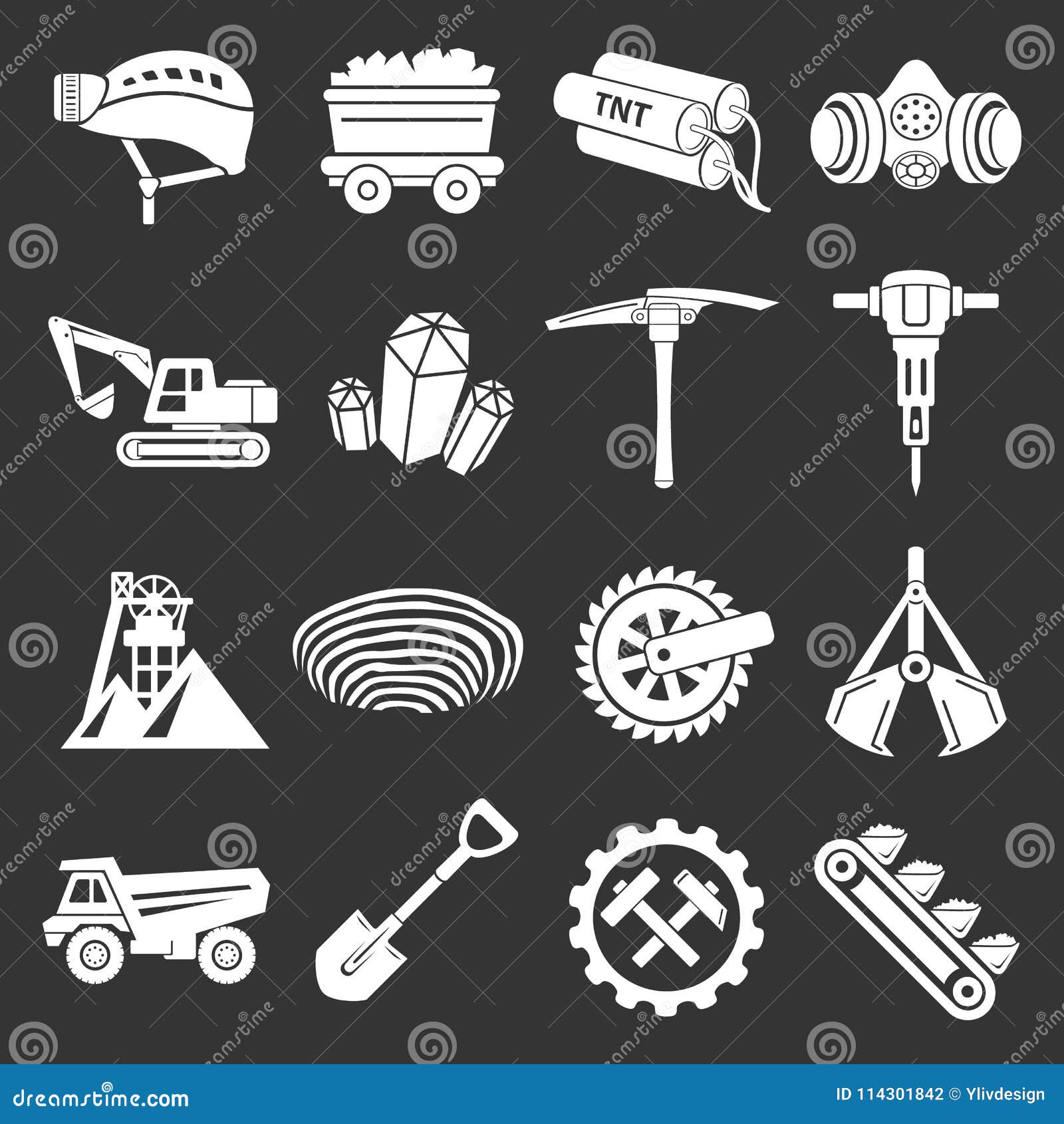 Mine Set Icons In Cartoon Style. Big Collection Of Mine Vector ...