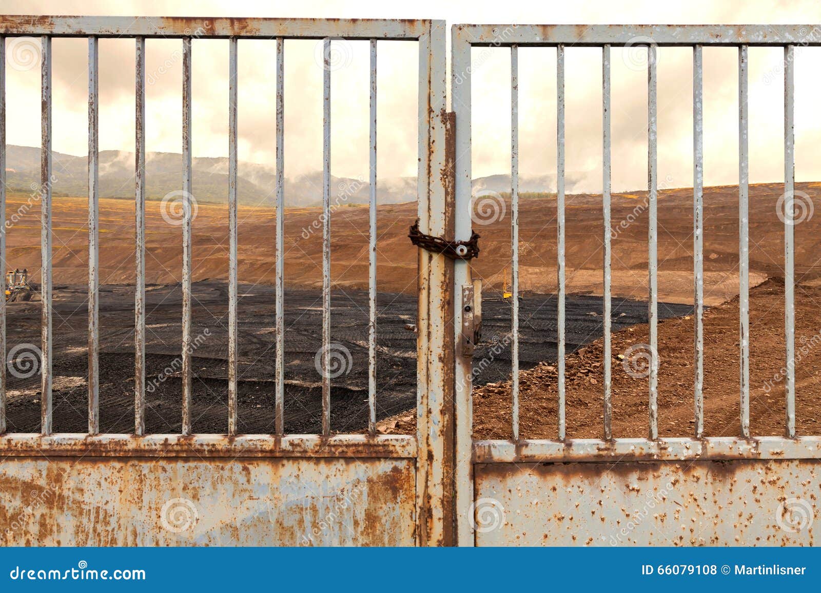Coal Mine with an Iron Gate Stock Photo - Image of minerals, black ...