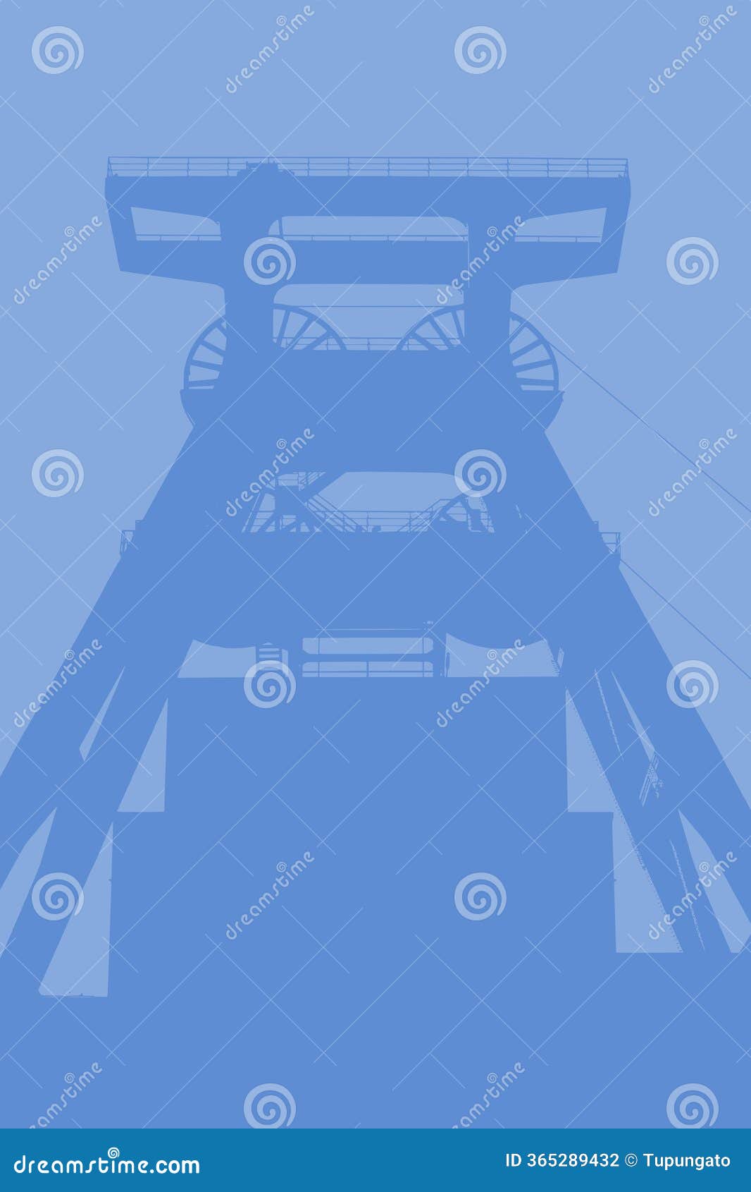 Coal Mine Shaft Structure Poster Graphics Design Vector Illustration ...