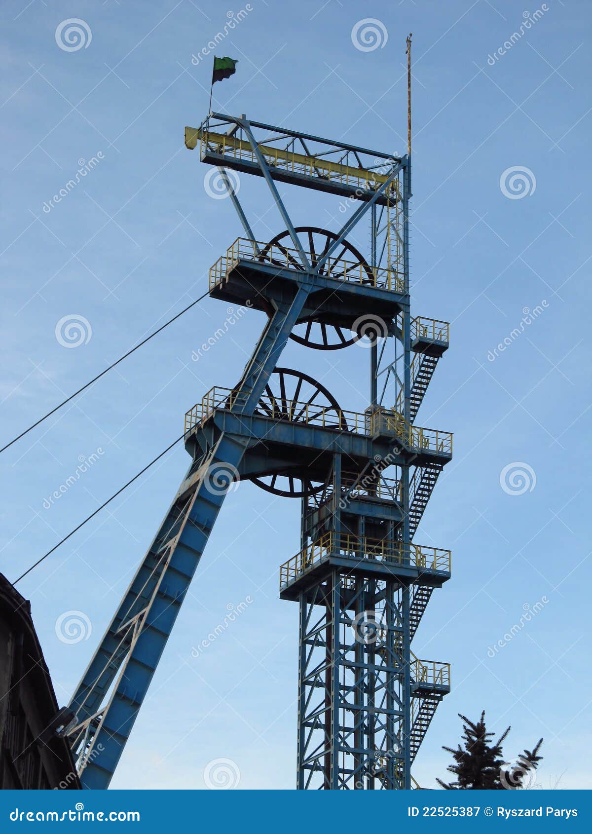Coal mine - shaft tower. stock image. Image of construction - 22525387