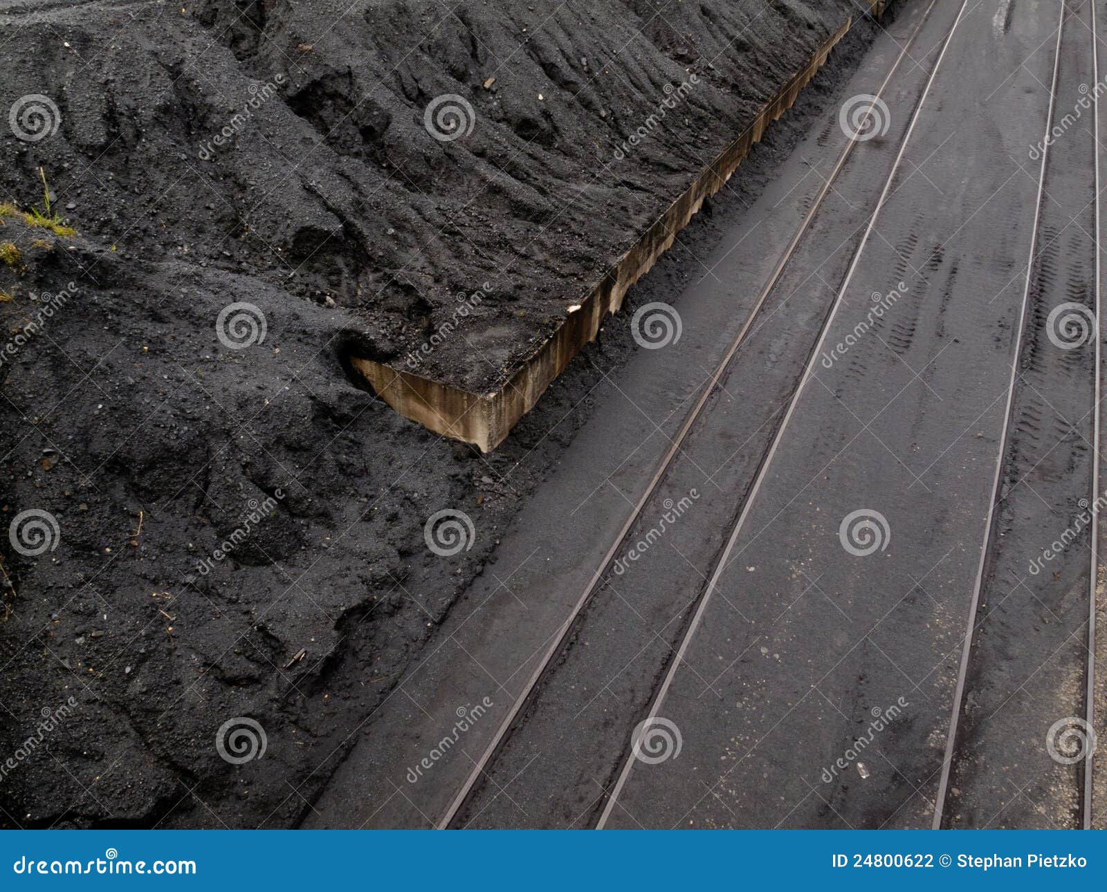 Coal Piled In Front Of Coal Burning Power Plant Royalty-Free Stock ...