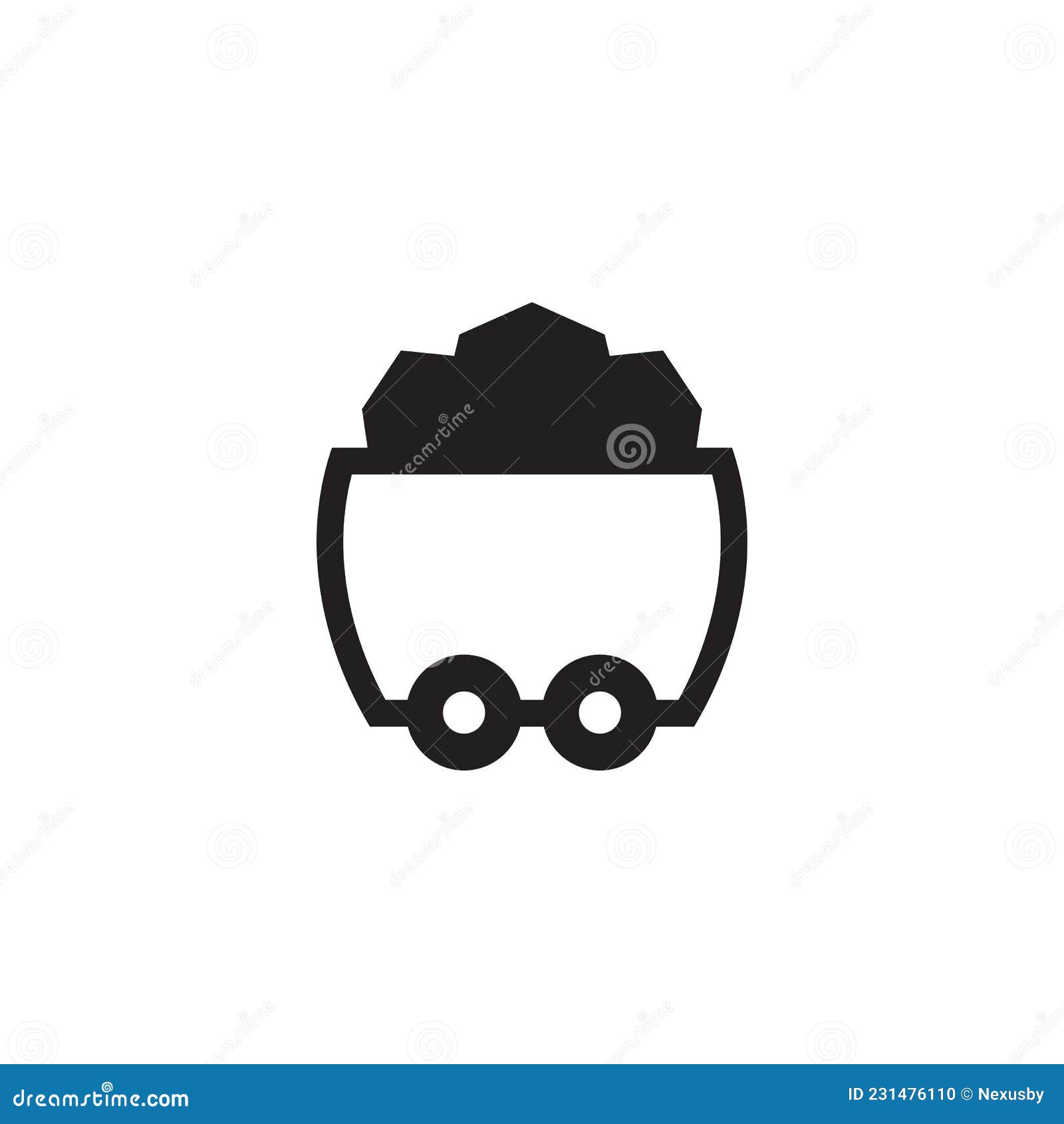Coal Minecart Icon on White Stock Vector - Illustration of design ...