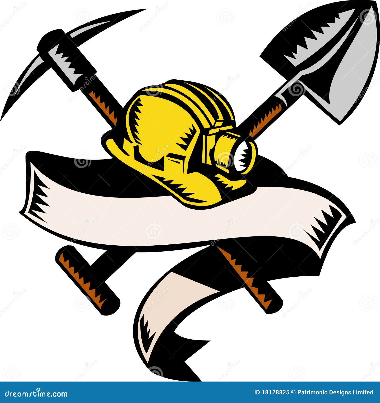 Coal Miner Hardhat Hat Shovel Stock Illustration - Illustration of ...