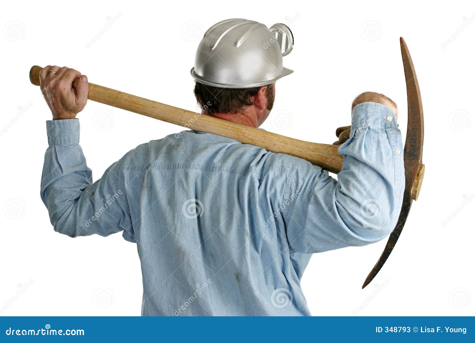 Coal Miner with Pickax - Back1 Stock Image - Image of blue, coal: 348793