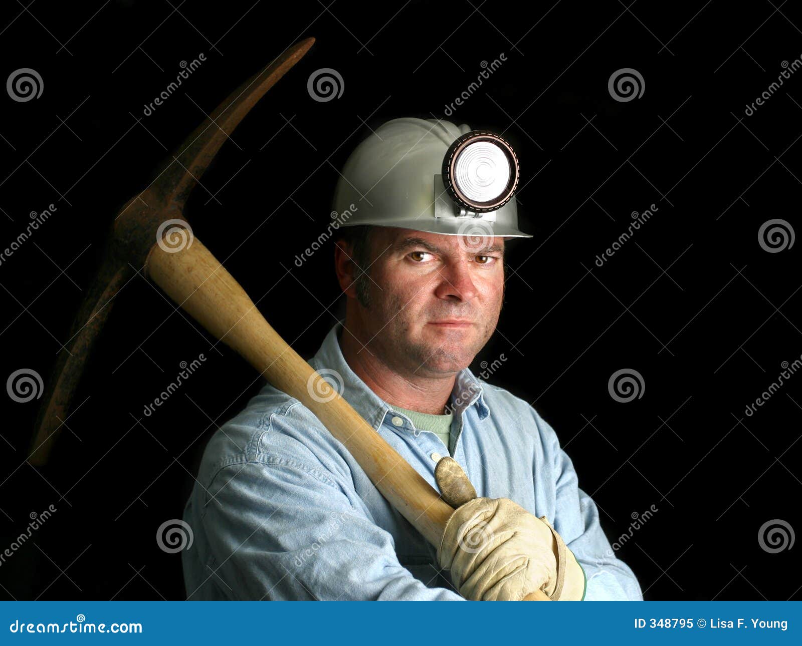 Coal Miner with Pickax - in the Dark Stock Image - Image of miner ...
