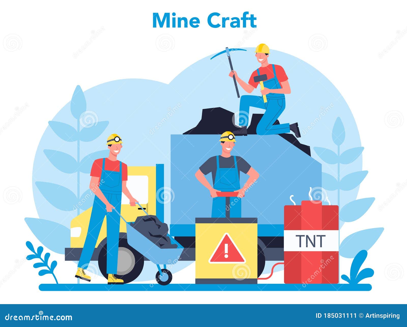 Coal or Minerals Mining Concept. Worker in Uniform and Helmet Stock ...