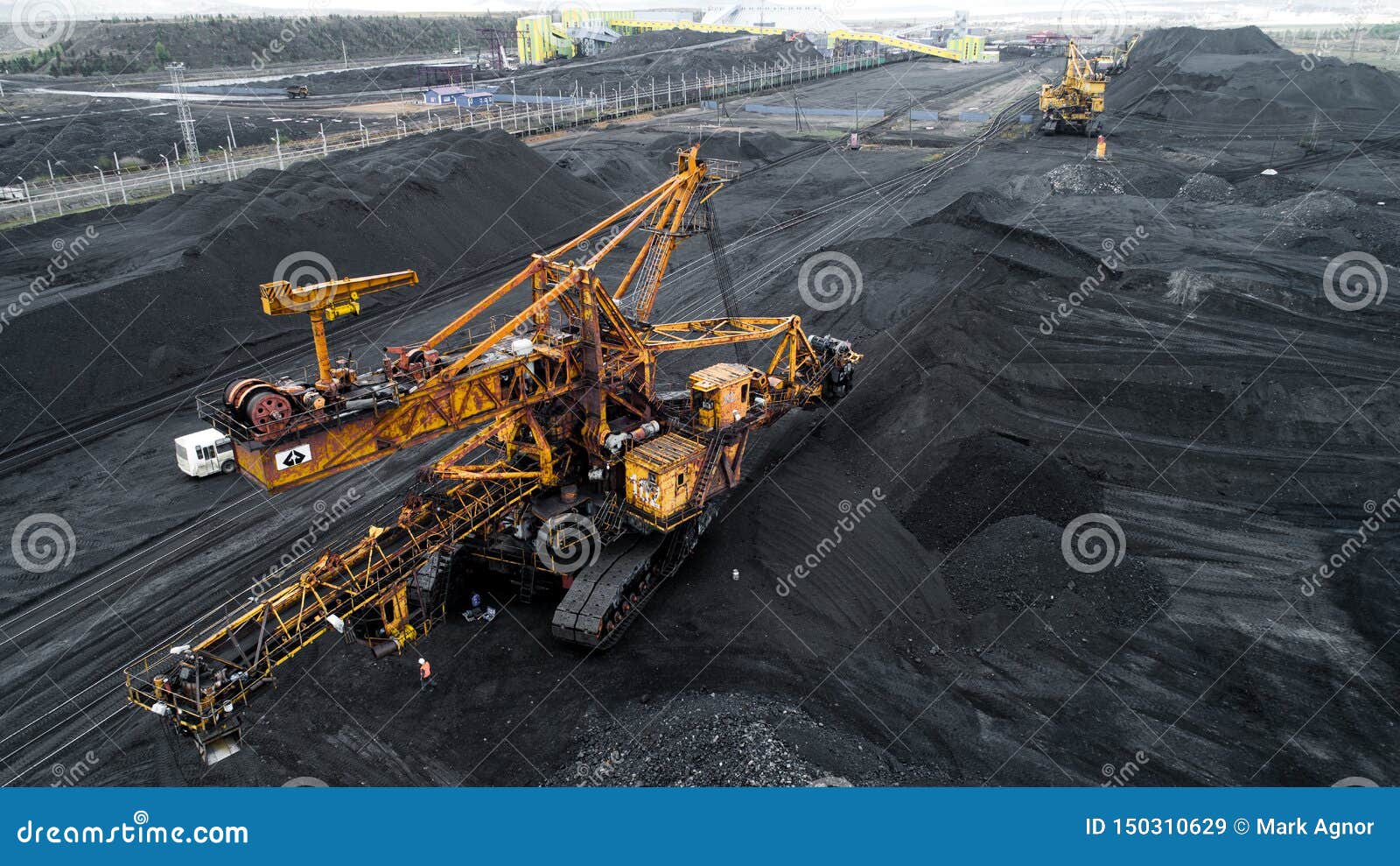 Coal mining from above stock image. Image of energy - 150310629