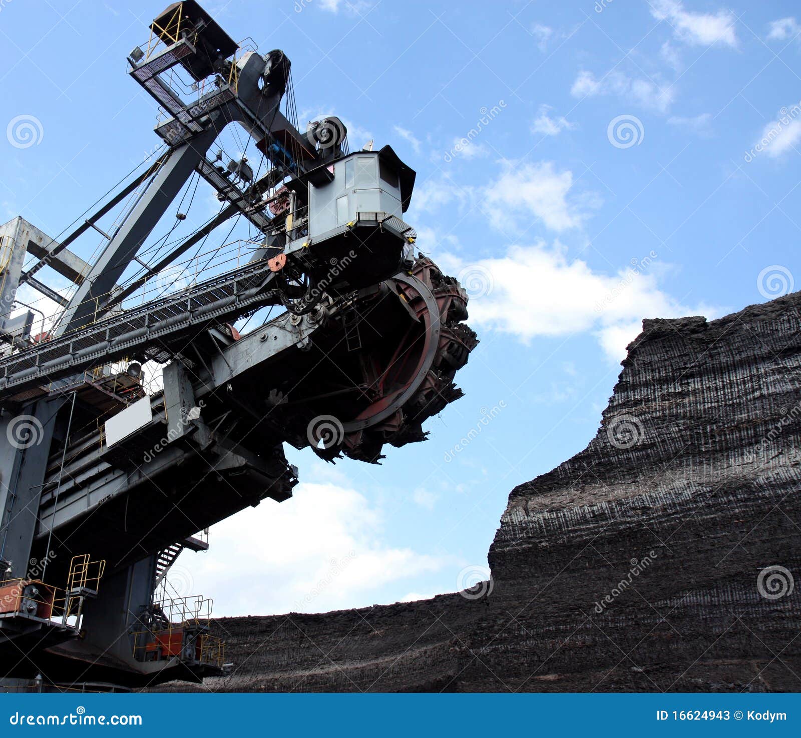 Coal Mining with Big Excavator Stock Image - Image of build, moving ...