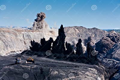 Coal Mining Explosion stock photo. Image of mining, earthworks - 23003856
