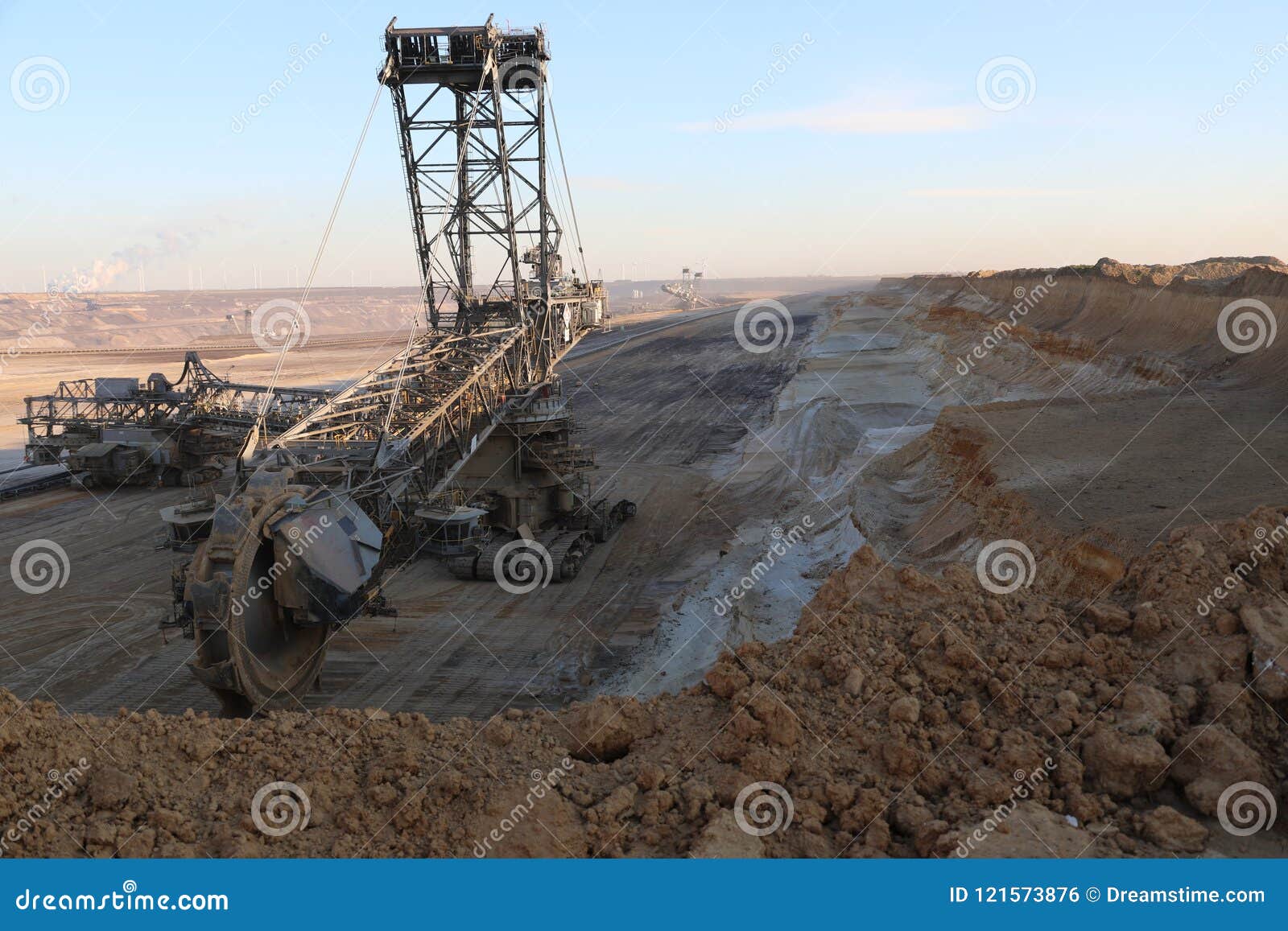 Coal Mining in Germany Under a Blue Sky Editorial Photo - Image of ...